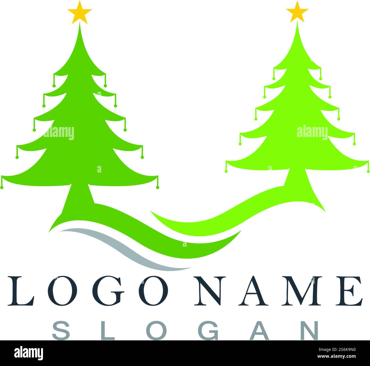 christmas tree logo template Premium Vector Stock Vector Image & Art ...