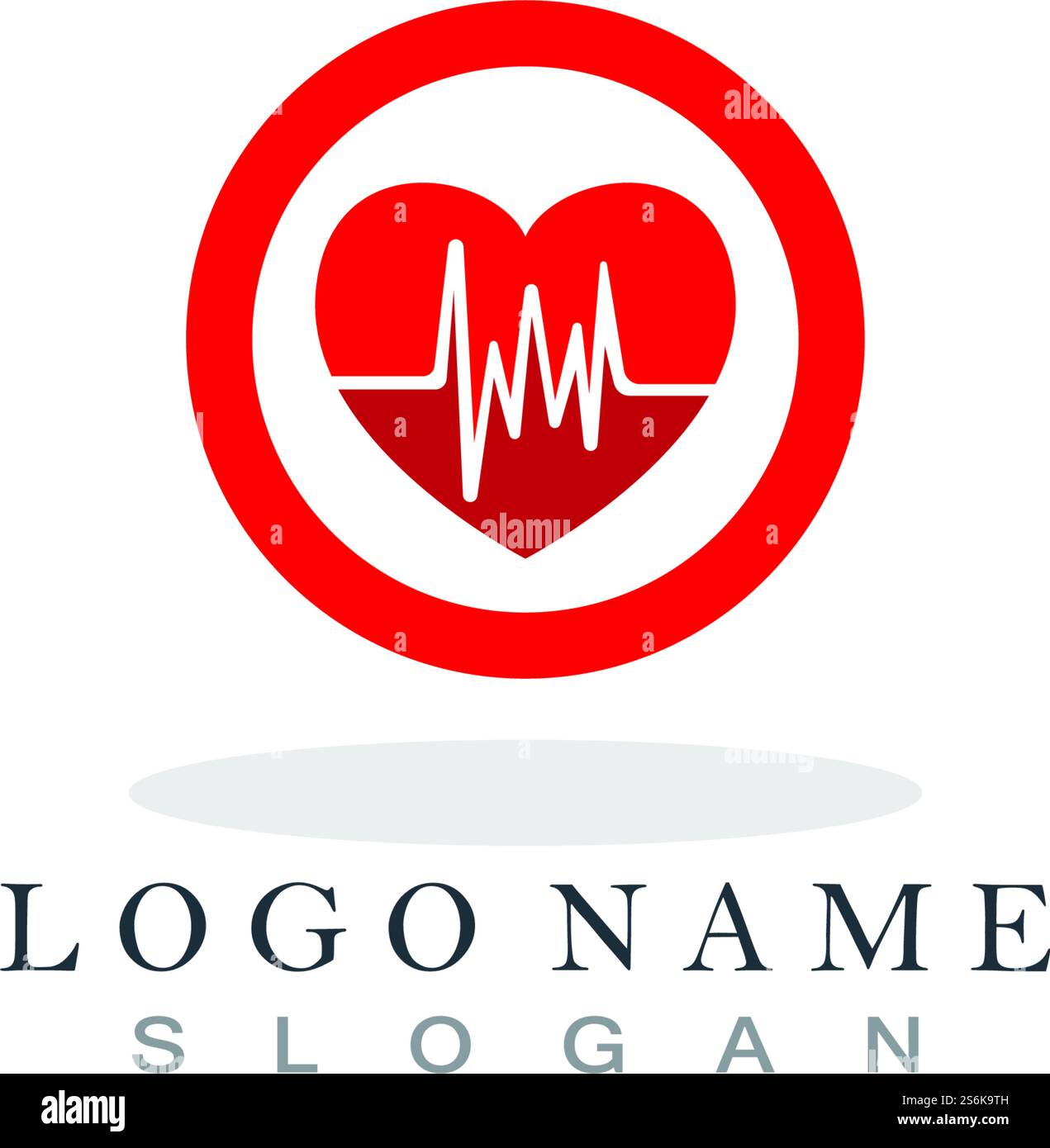 Heart pulse logo icon template vector Stock Vector Image & Art - Alamy