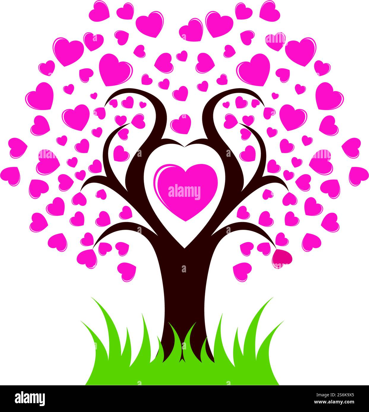 Love tree with heart leaves vector illustration Stock Vector Image ...