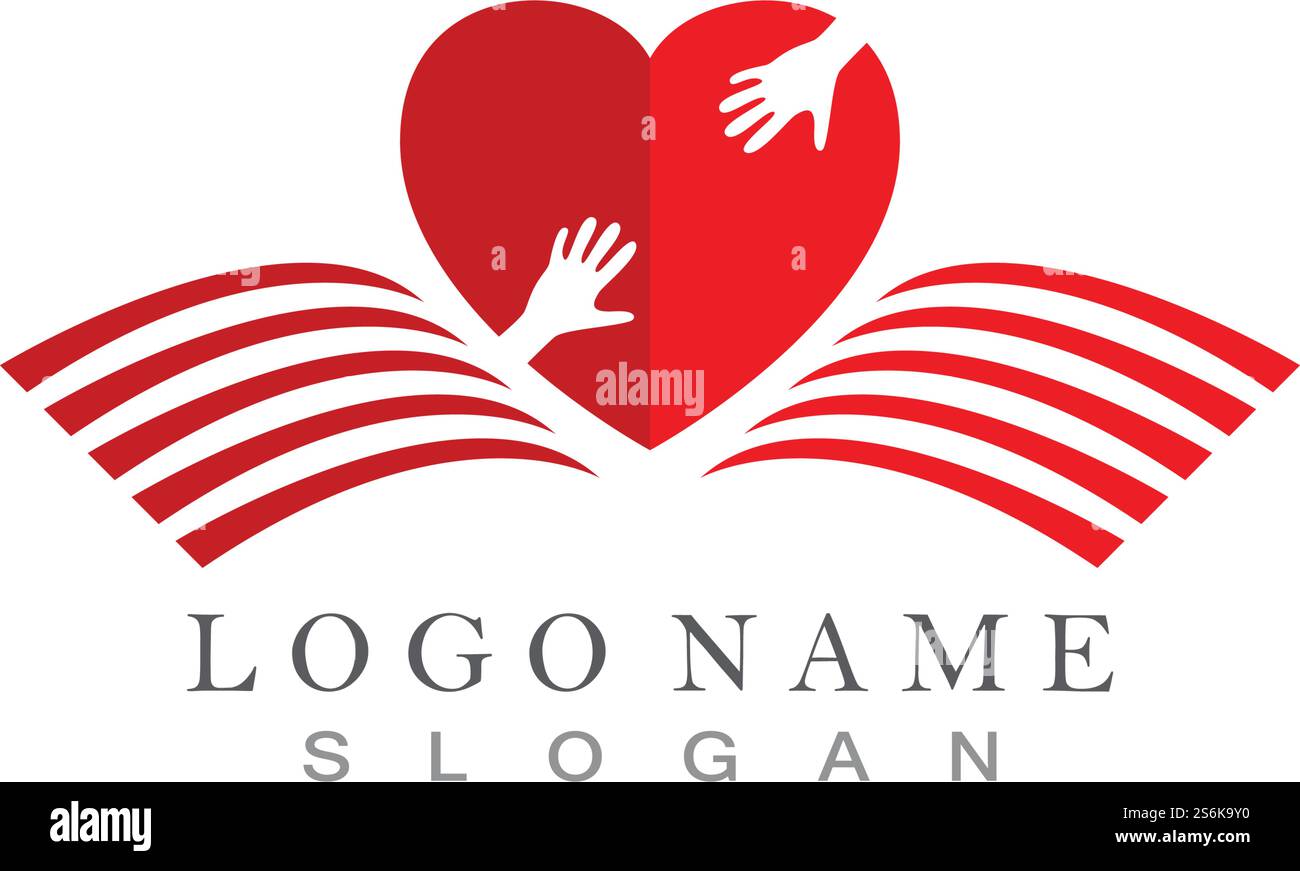 Hand Logo Love Stock Vector Image & Art - Alamy