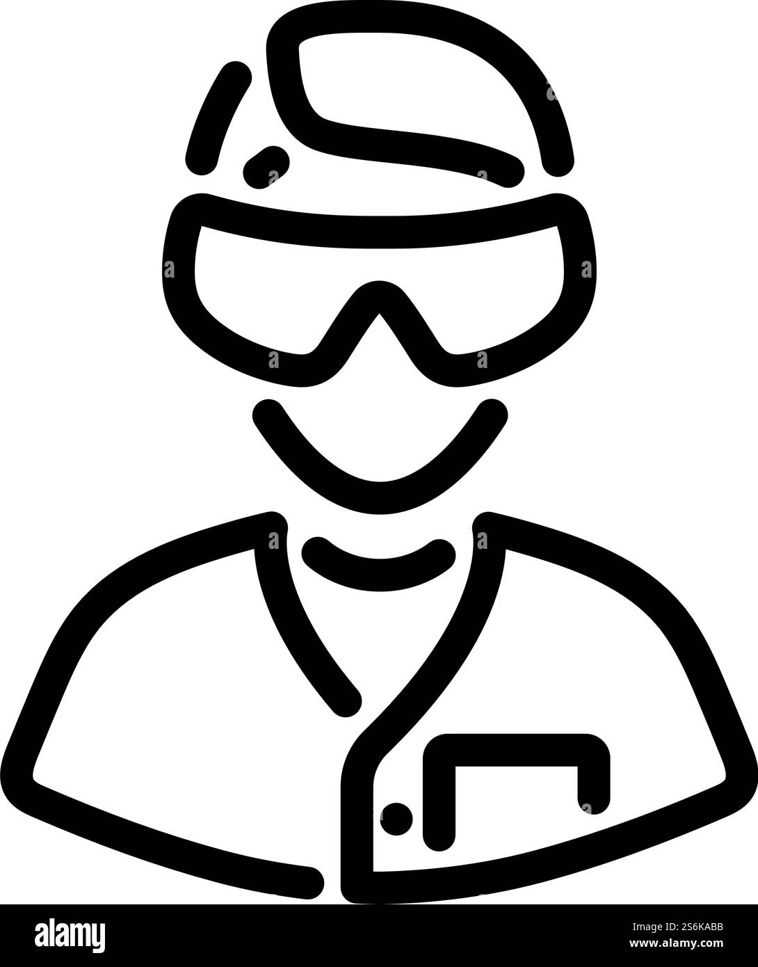 Icon Of Chemist In Eyewear. Bold outline design with editable stroke ...