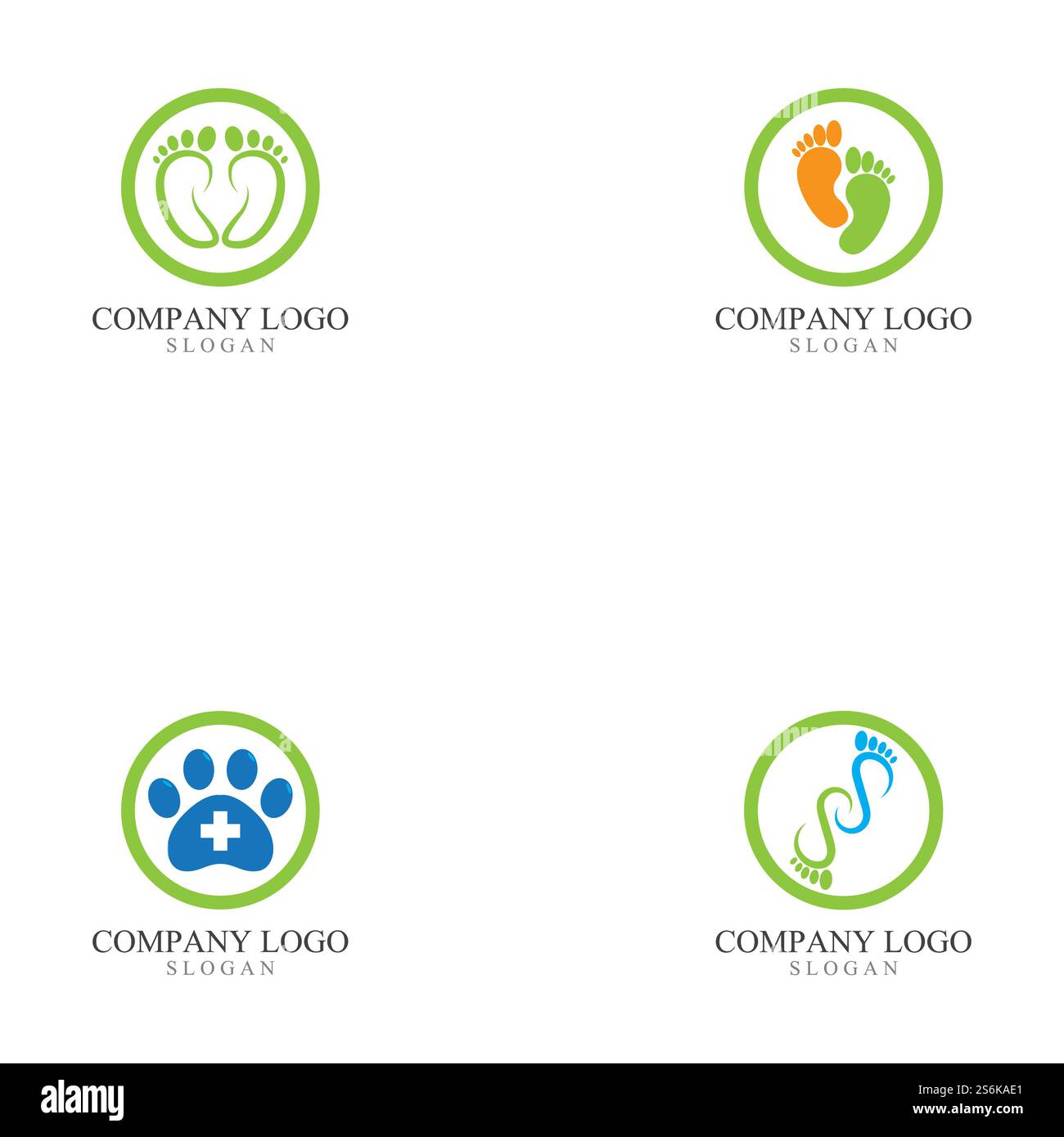 Set foot print logo Cut Out Stock Images & Pictures - Alamy