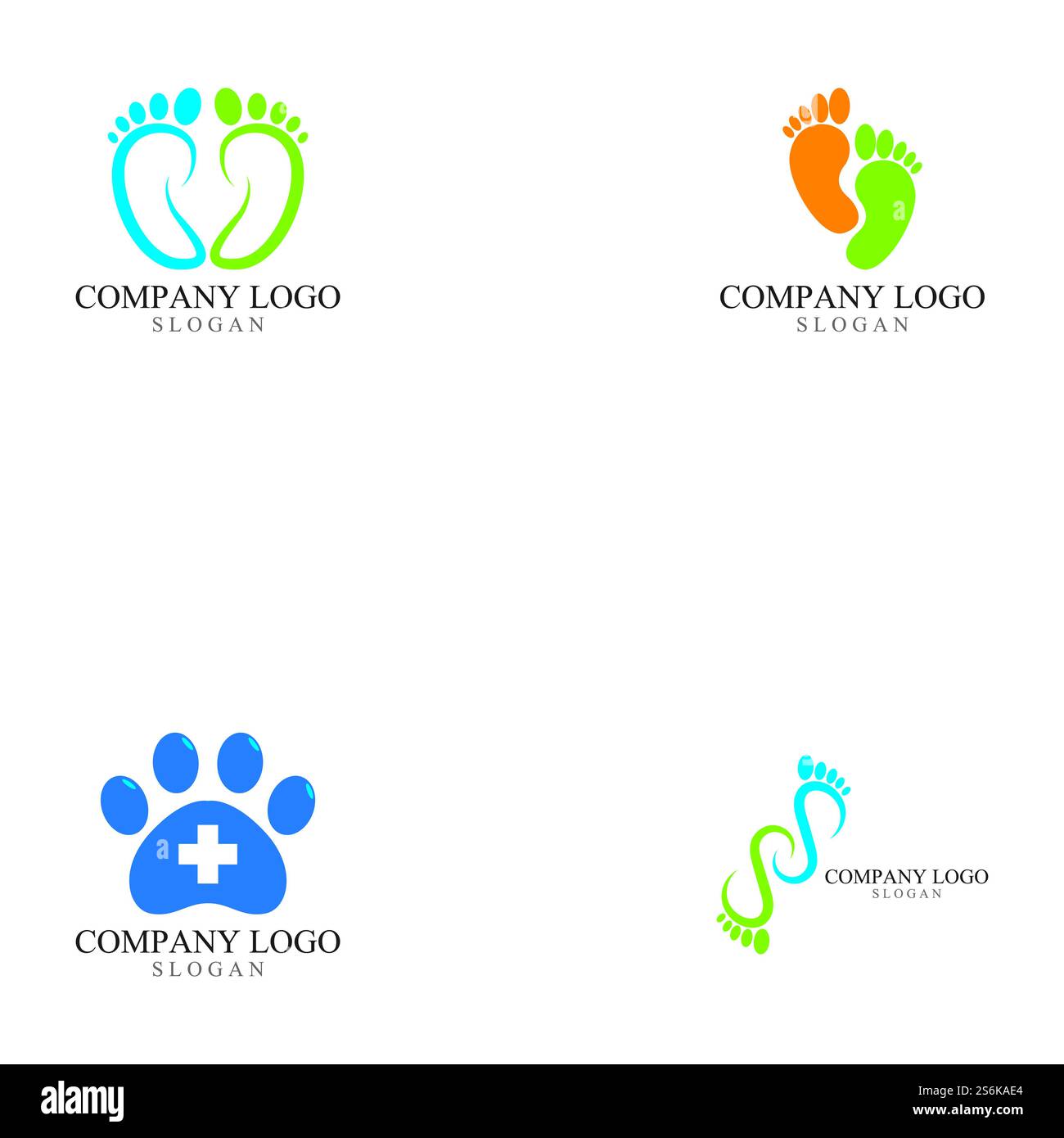Set foot print logo Cut Out Stock Images & Pictures - Alamy