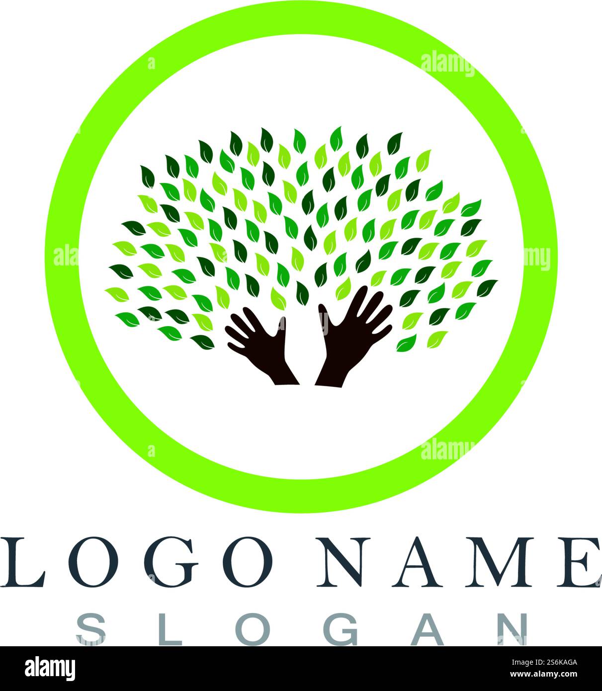 Tree hands logo Stock Vector Image & Art - Alamy