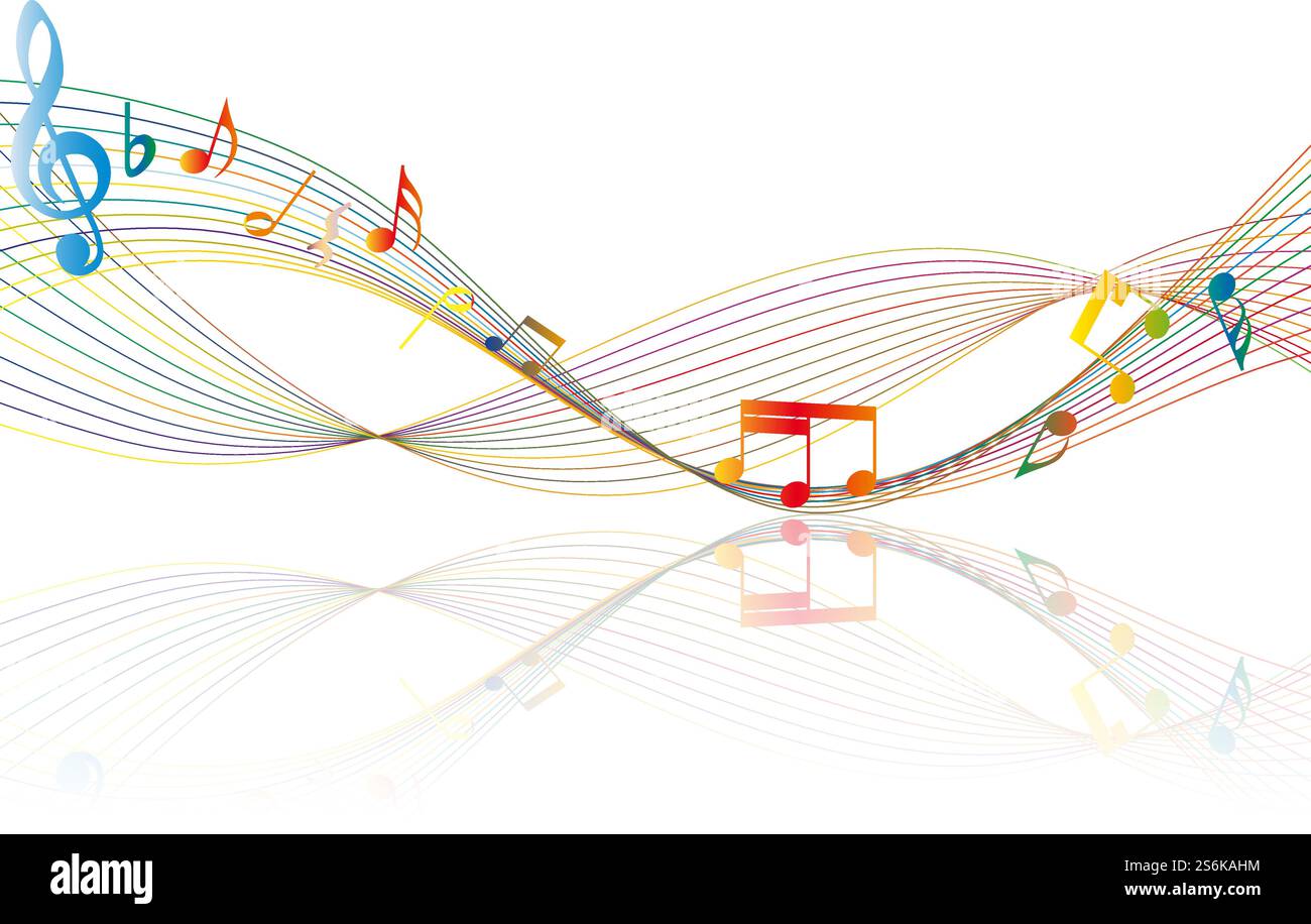 Musical design from musical notes elements. Shadow is transparent and ...