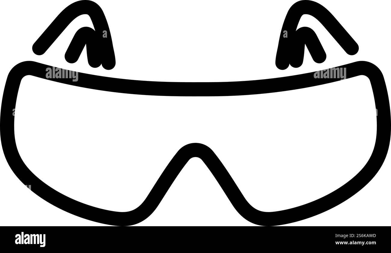 Icon Of Chemistry Protective Eyewear. Bold outline design with editable ...