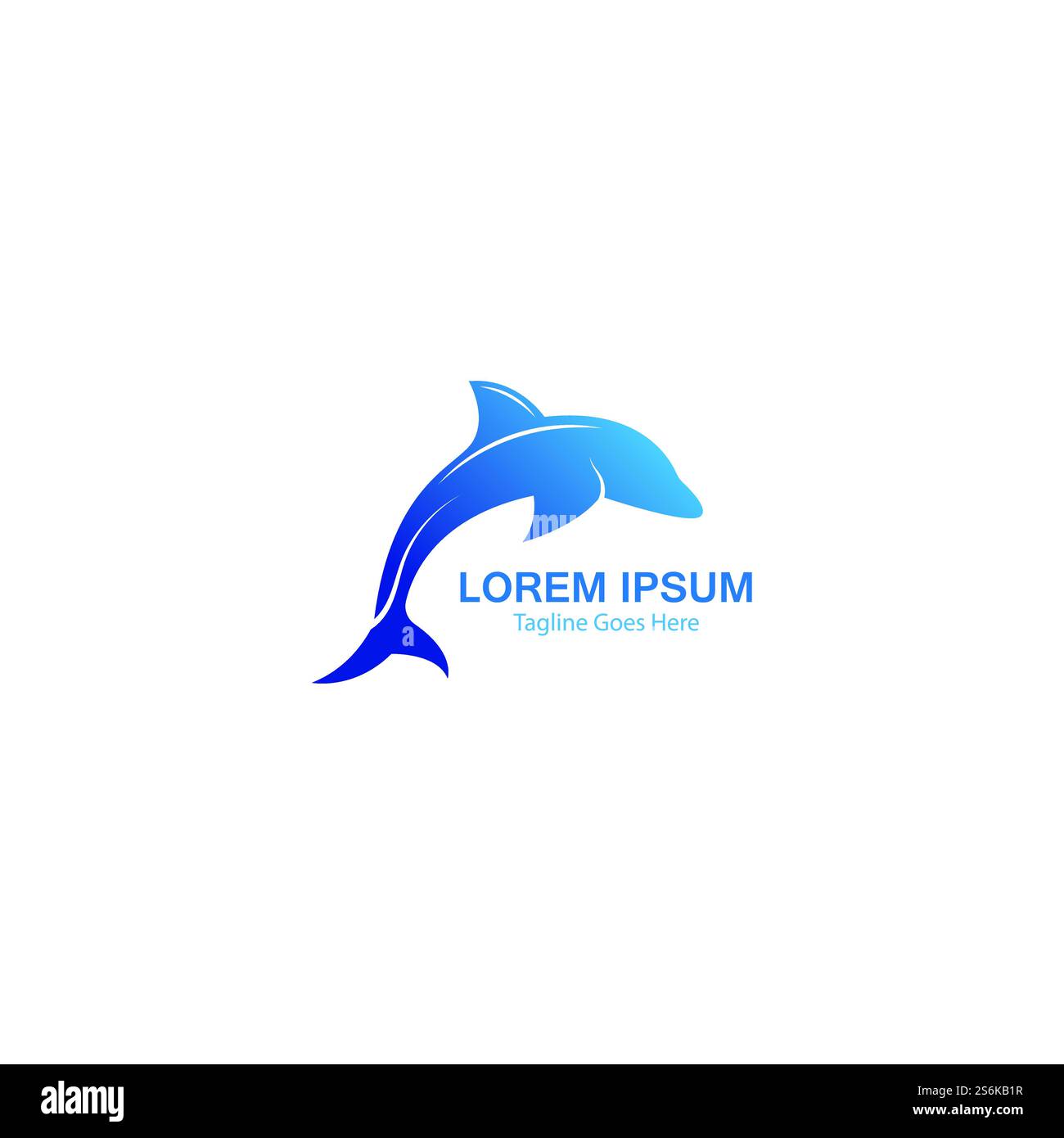 Dolphin smart fish jump logo in the sea template design Stock Vector ...