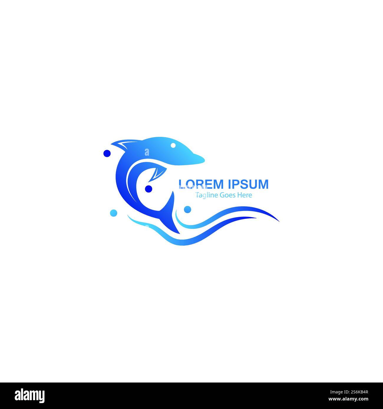Dolphin smart fish jump logo in the sea template design Stock Vector ...