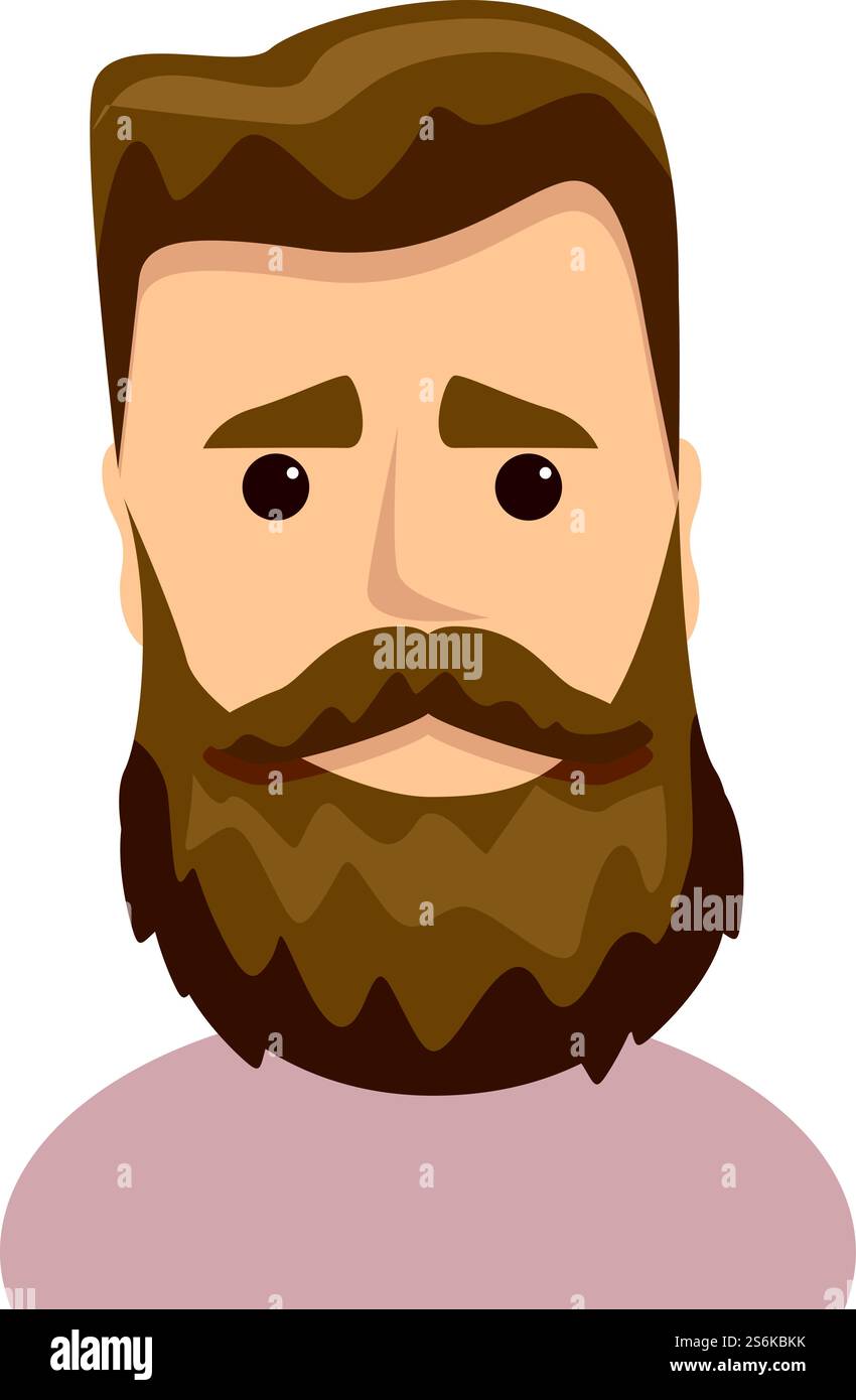 Sad bearded guy icon. Cartoon of Sad bearded guy vector icon for web ...