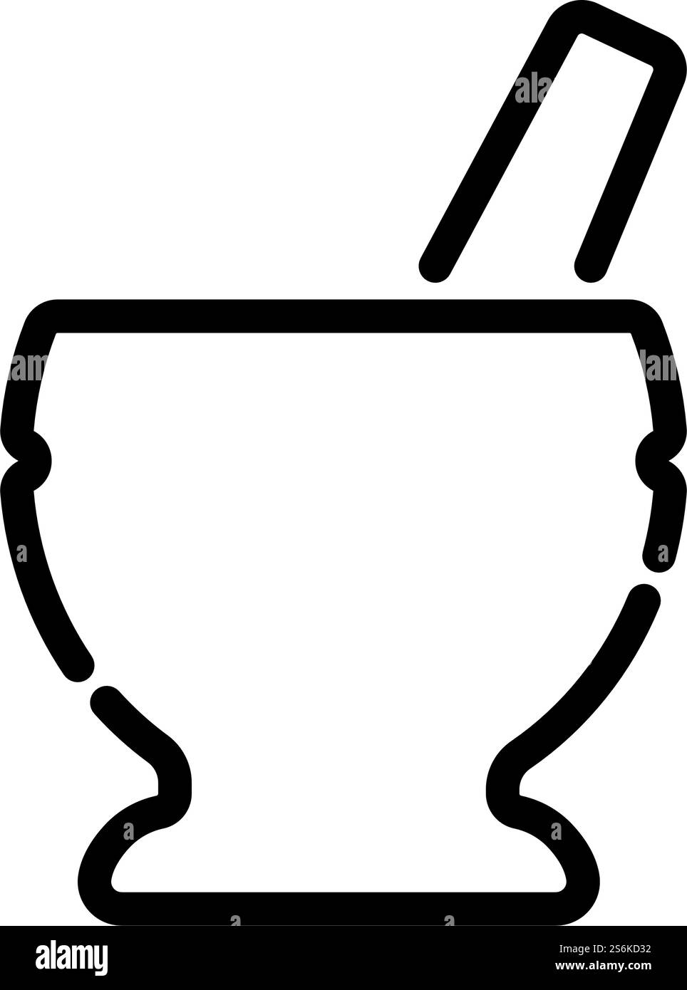 Icon Of Chemistry Mortar. Bold outline design with editable stroke ...