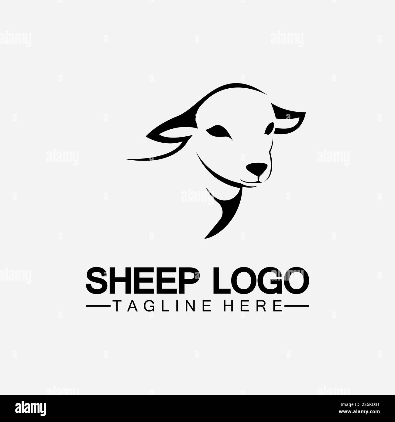 Sheep head logo vector icon illustration design template Stock Vector ...