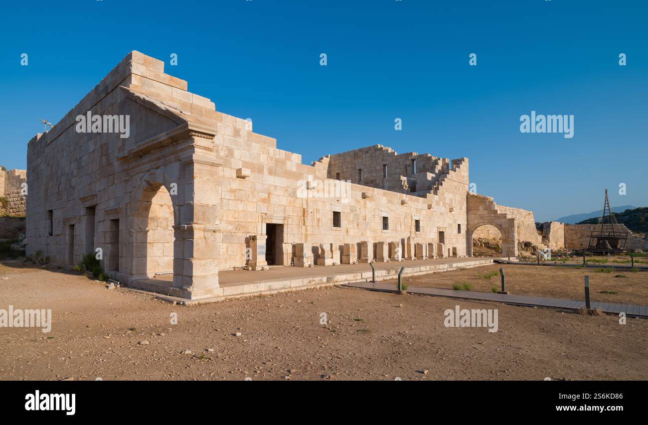 The ruins of the ancient city of Patara. Exterior view of the Roman ...