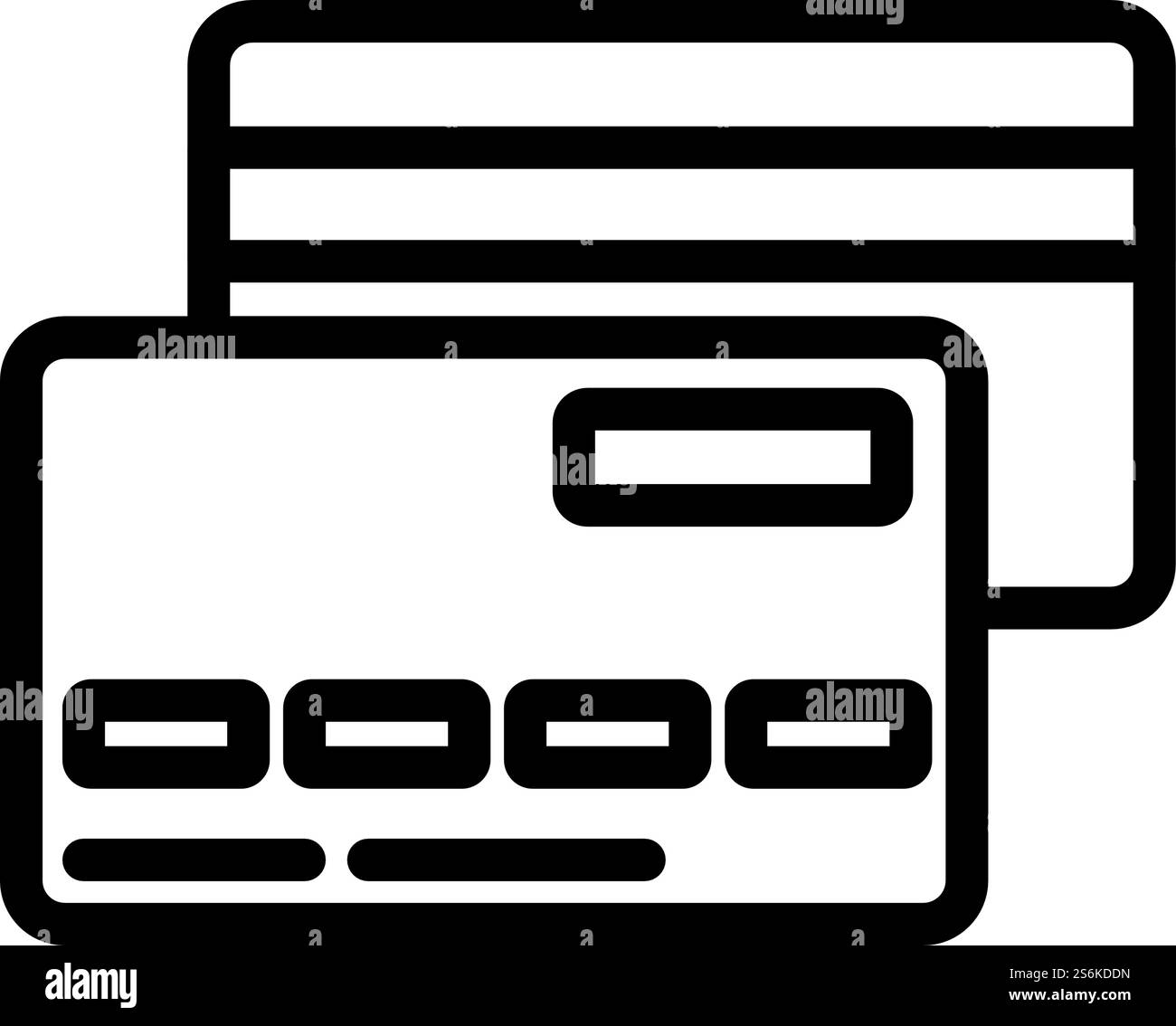 Front And Back Side Of Credit Card Icon. Bold outline design with ...