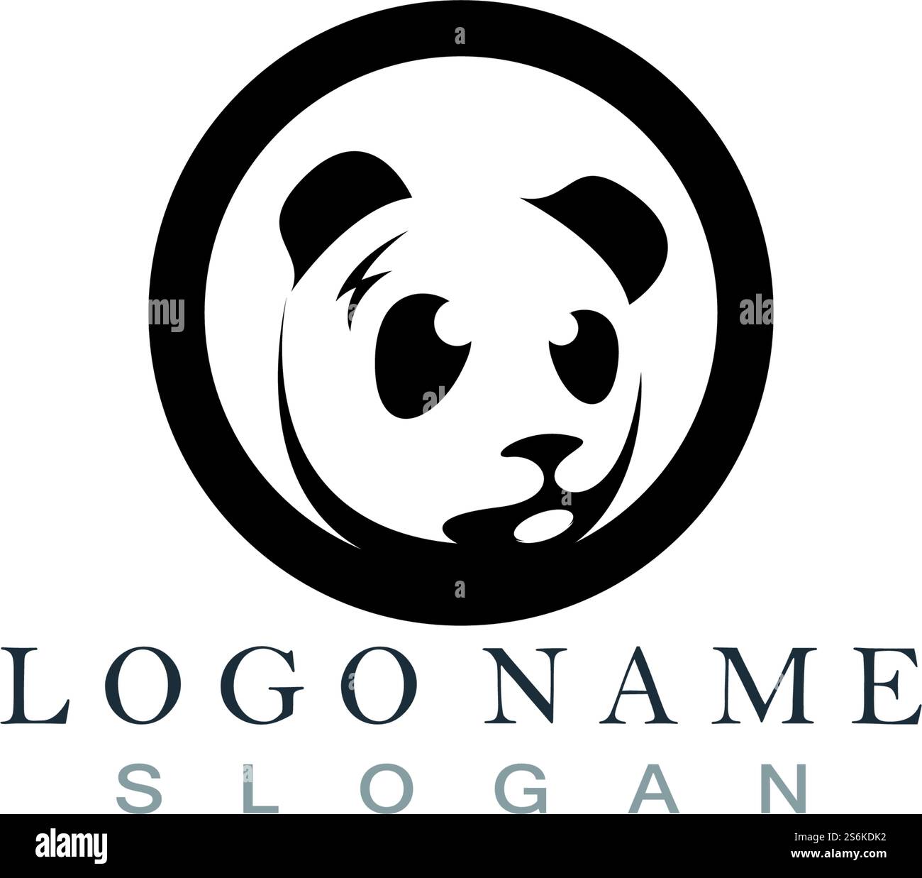 panda logo black and white head Stock Vector Image & Art - Alamy