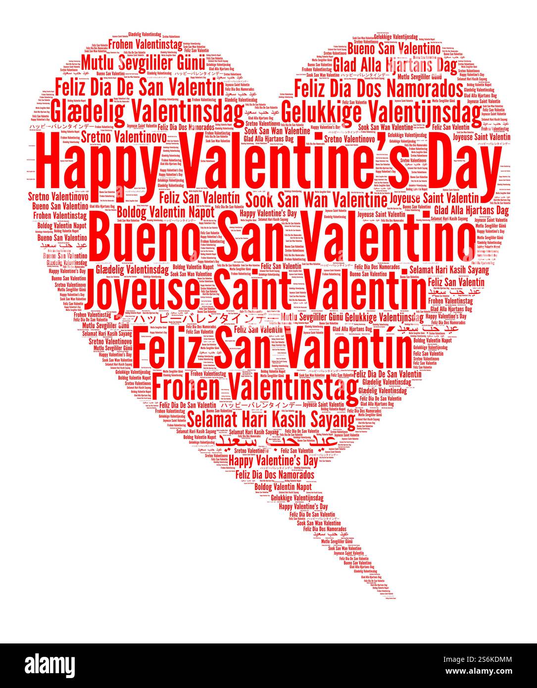 Happy Valentine's day in different languages word cloud Stock Photo - Alamy