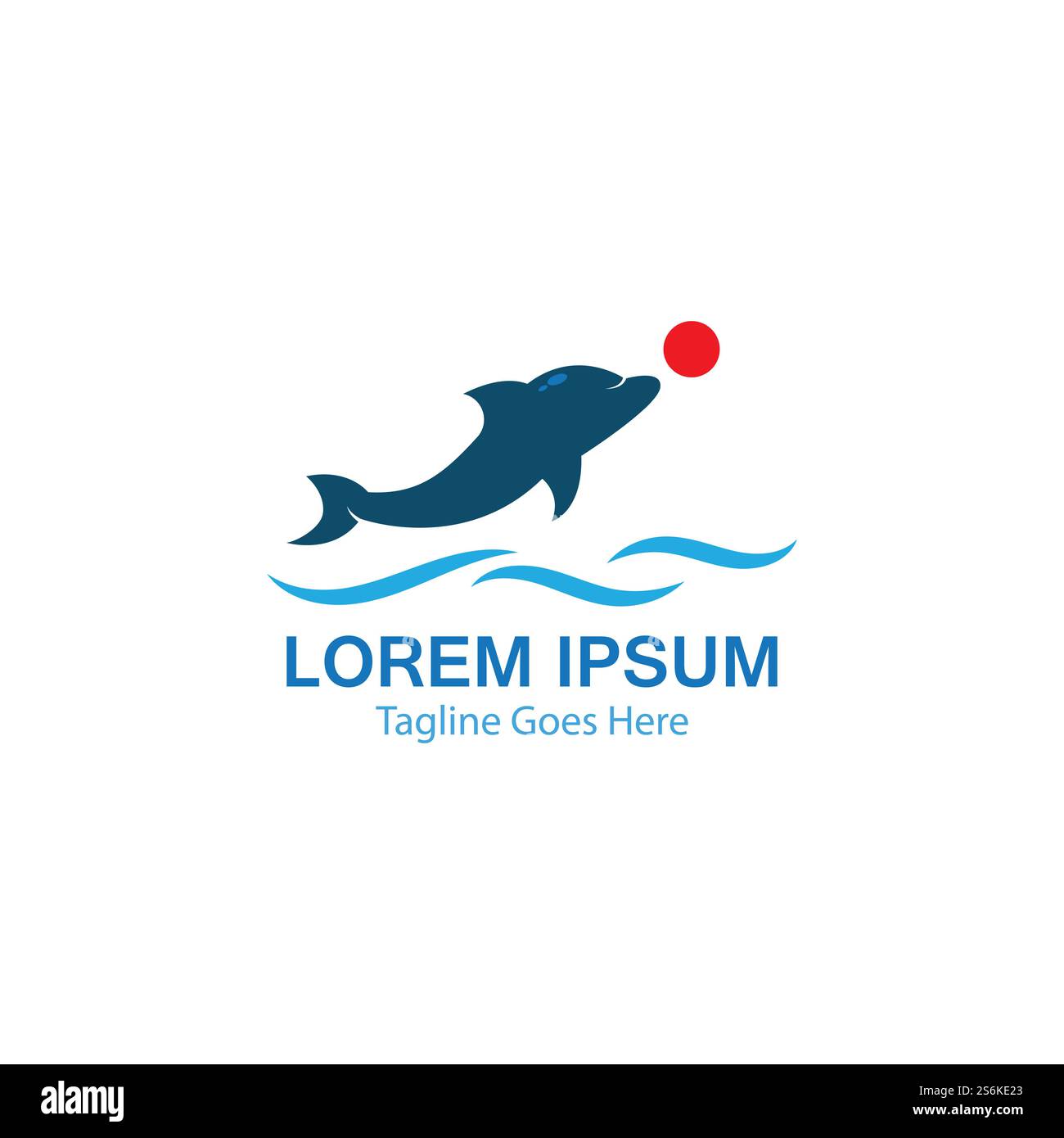 Dolphin smart fish jump logo in the sea template design Stock Vector ...
