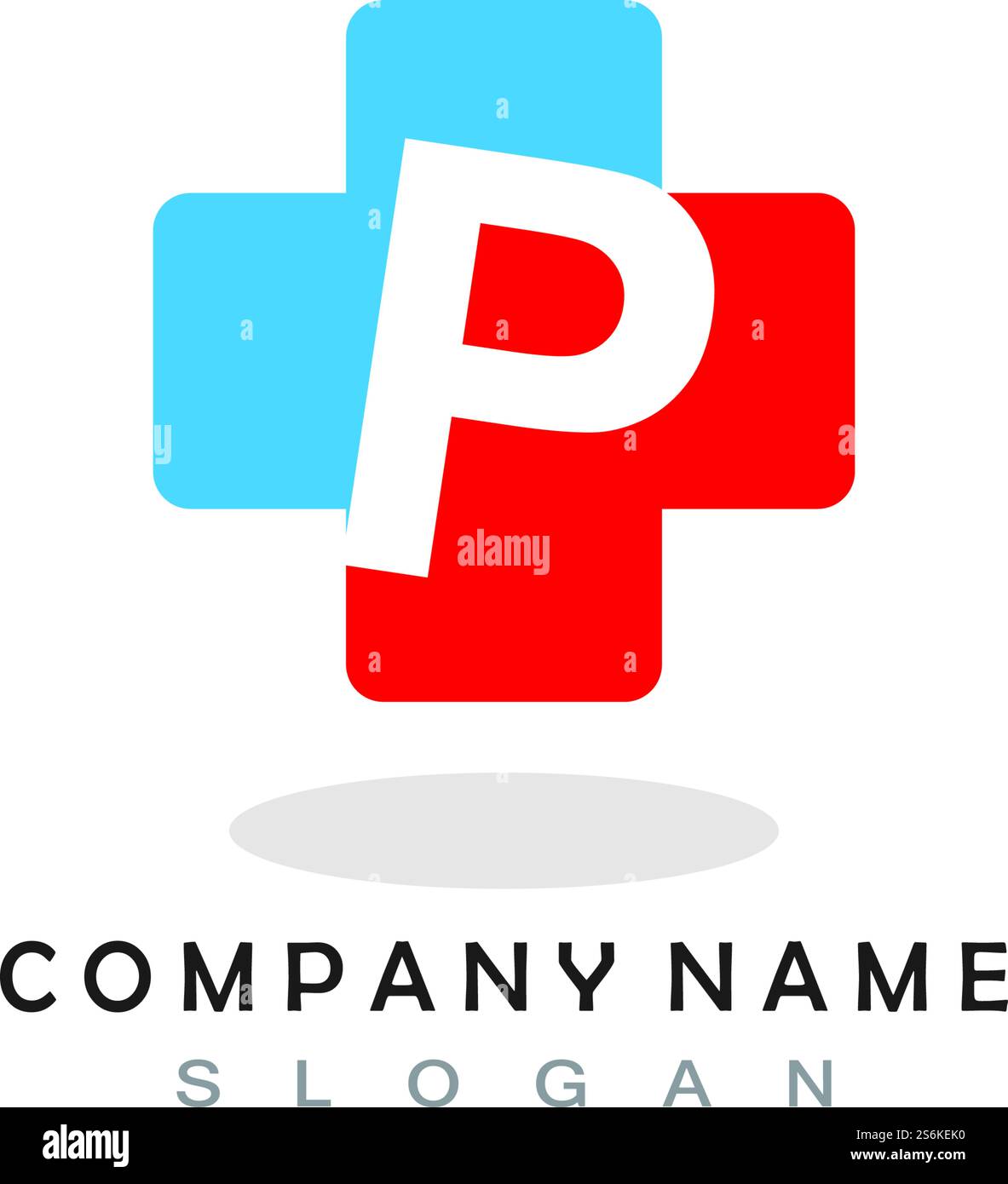 P Initial Letter cross medical logo vector template Stock Vector Image ...
