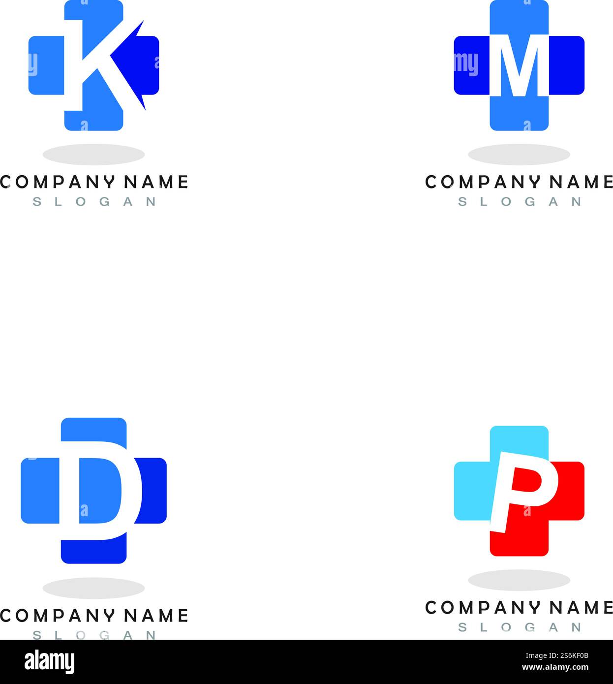 Set of Letter cross medical logo vector template Stock Vector Image ...