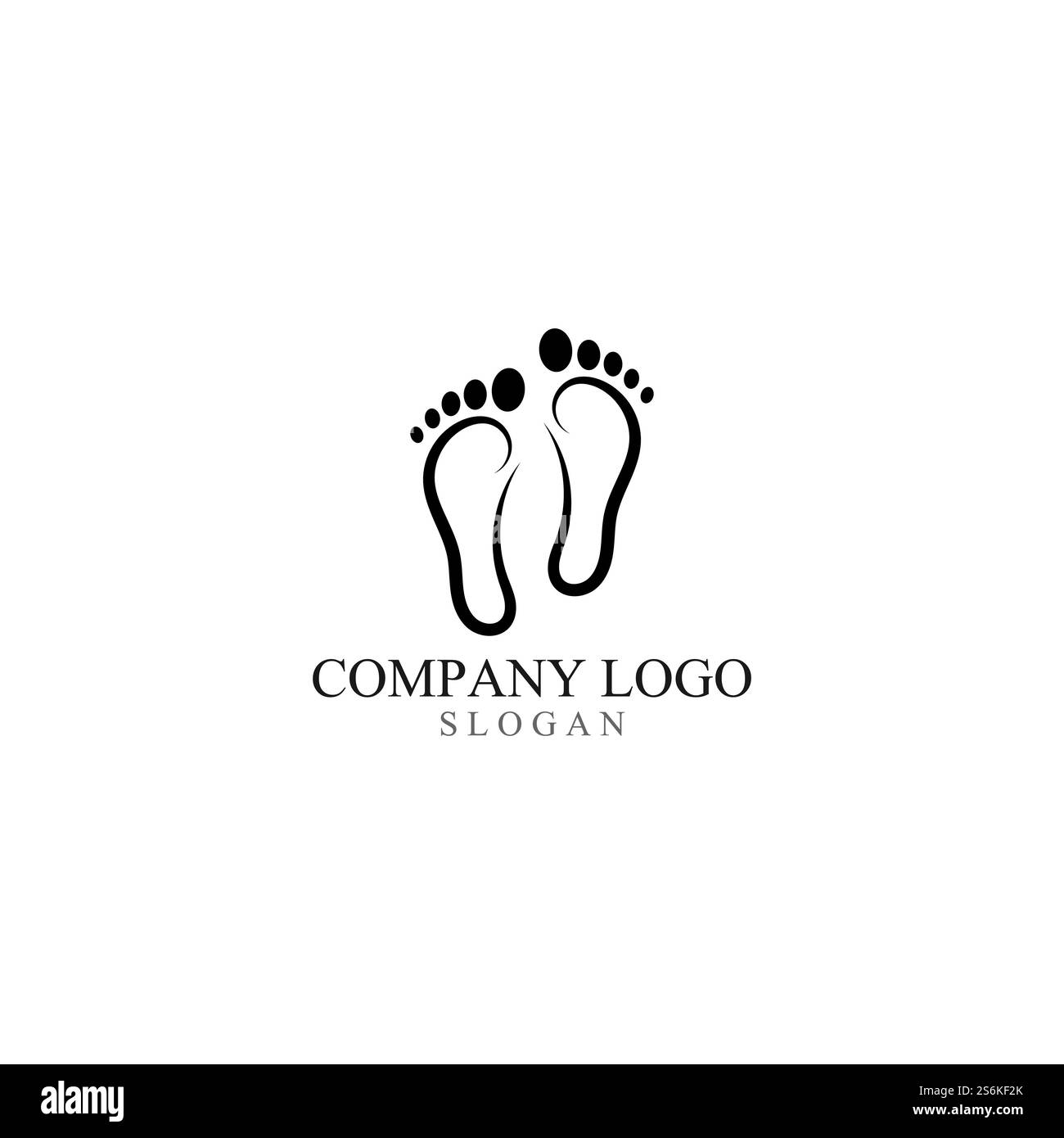 Set foot print logo Black and White Stock Photos & Images - Alamy
