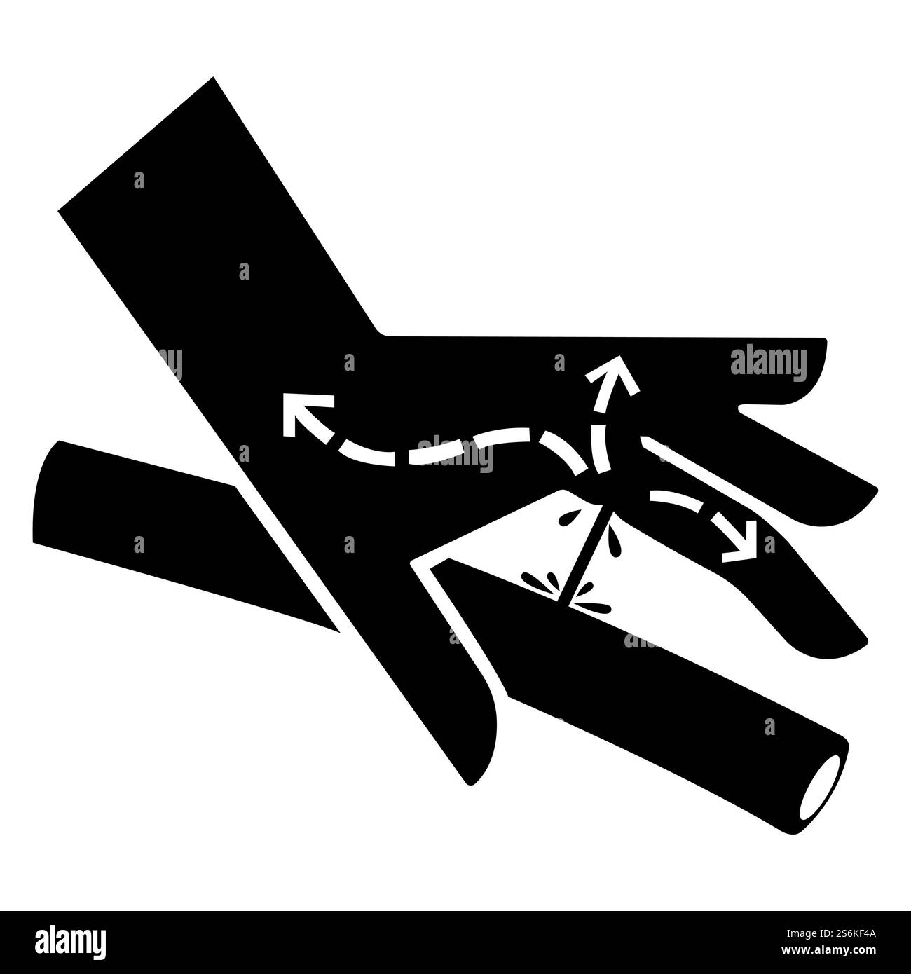 Caution Skin Puncture Hydraulic Line Symbol Sign On White Background ...