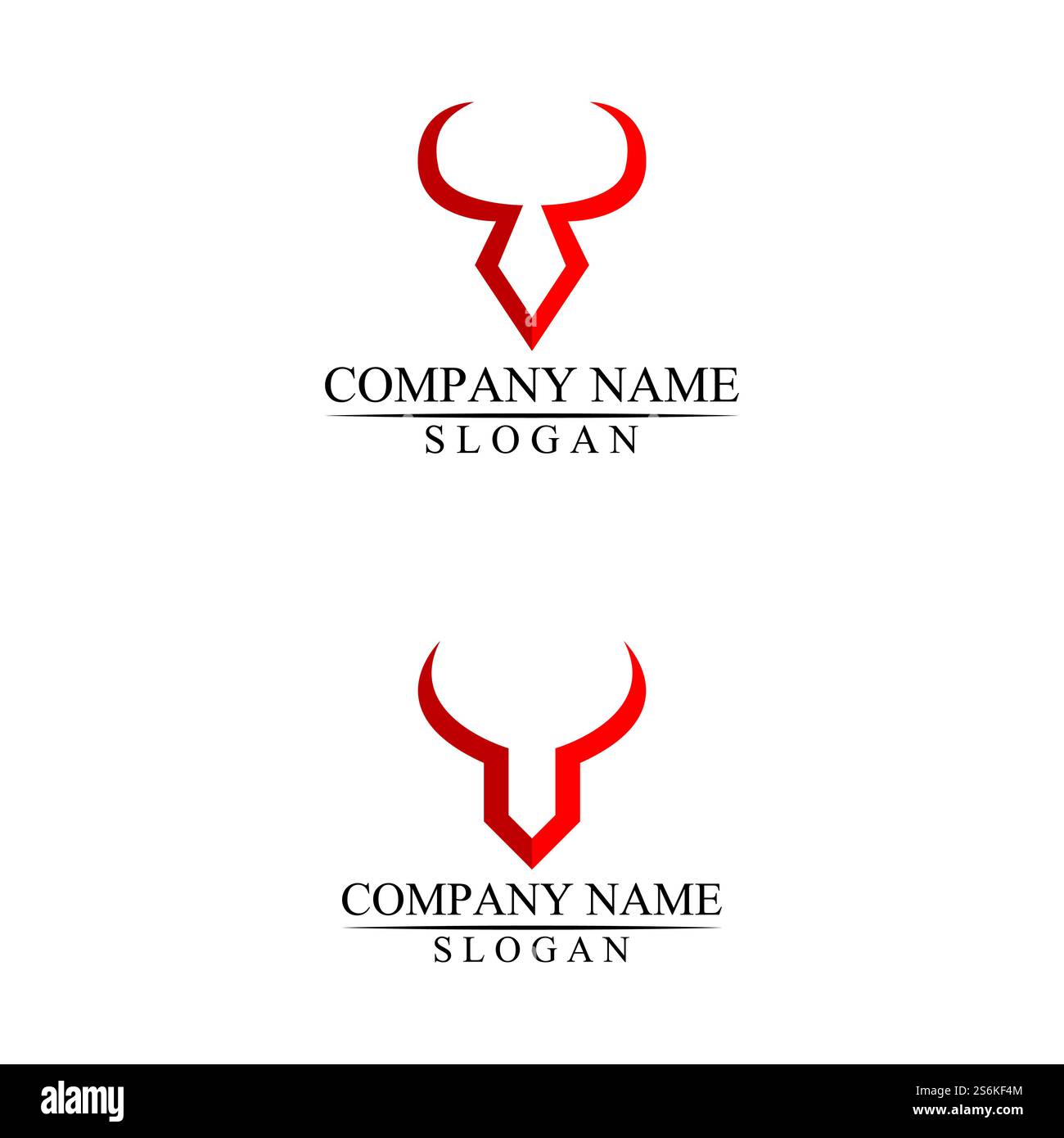 Bull horn and buffalo logo and mammals symbols template icons app Stock ...