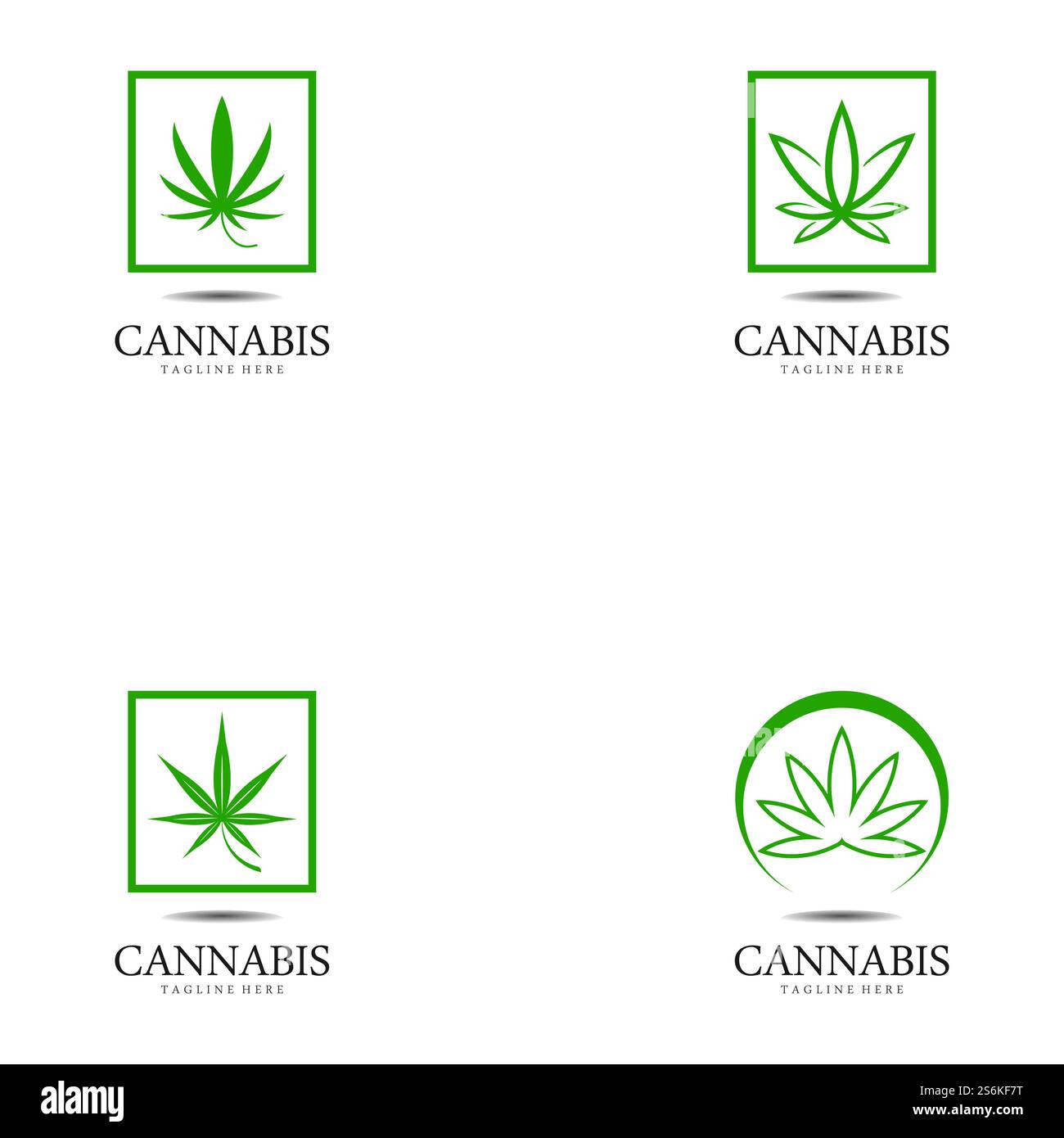 set of cannabis marijuana hemp leaf logo and symbol Stock Vector Image ...
