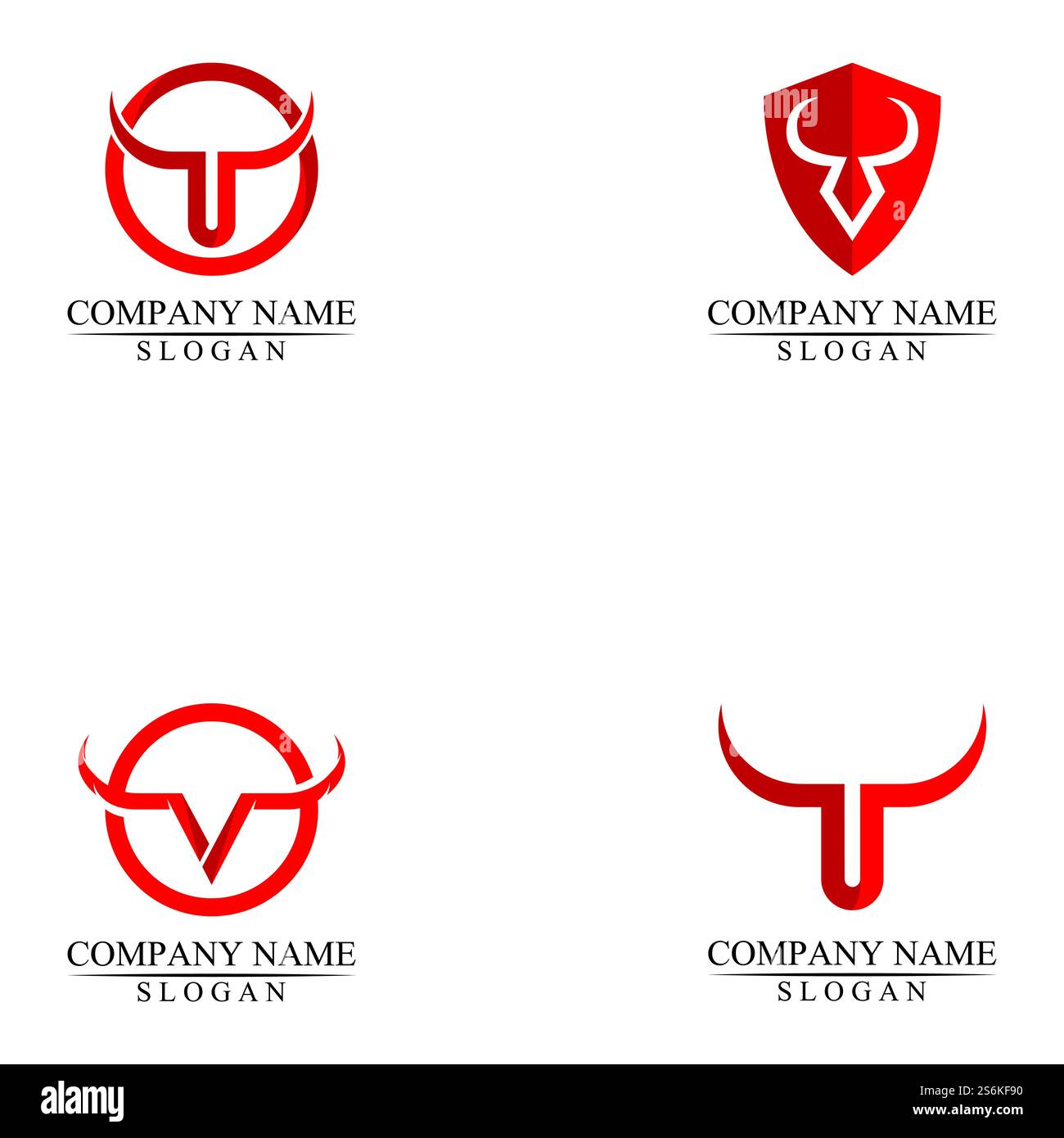 Bull horn and buffalo logo and mammals symbols template icons app Stock ...
