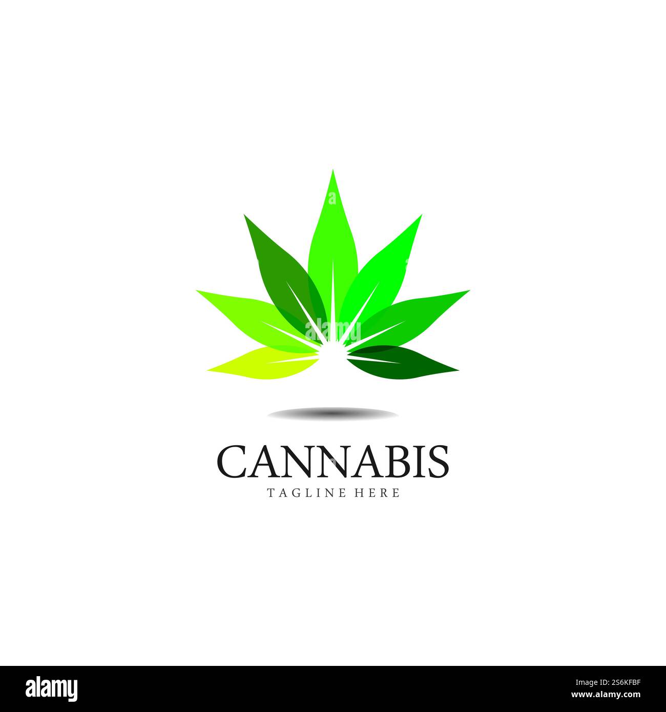 Cannabis marijuana hemp leaf logo and symbol Stock Vector Image & Art ...