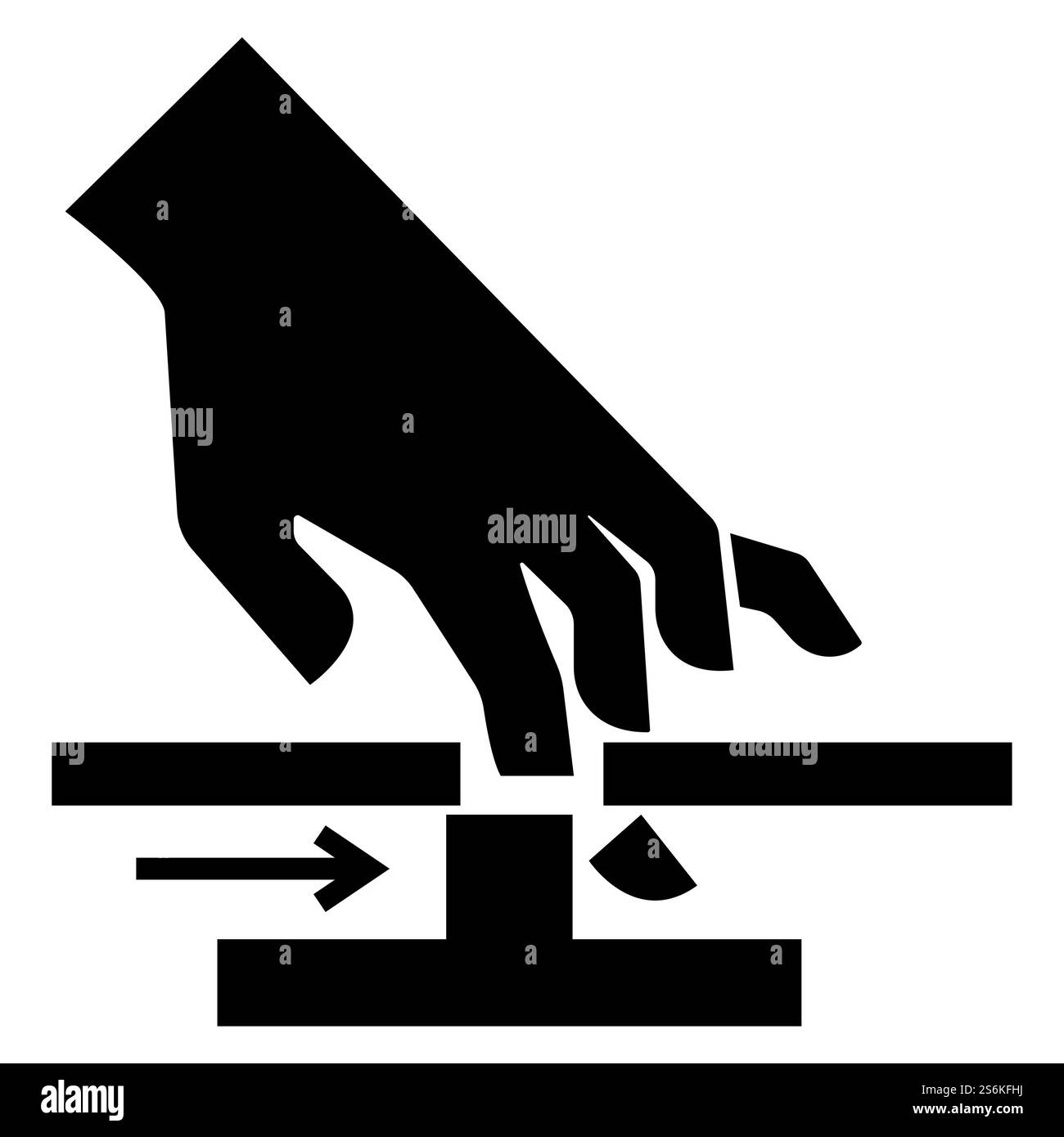 Cutting of Hand Moving Parts Symbol Sign Isolate on White Background ...