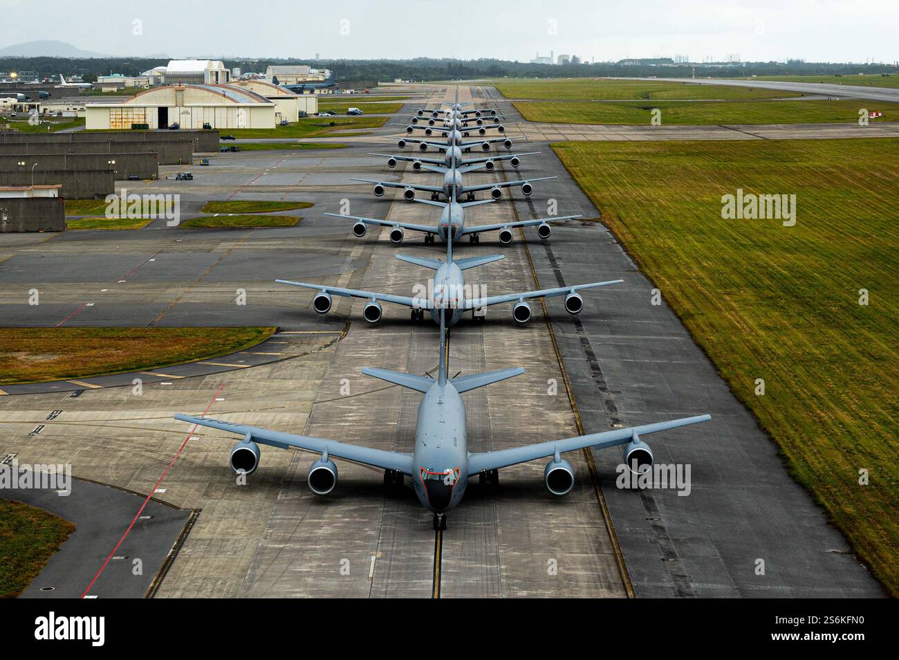 U.S. Air Force KC-135 Stratotankers assigned to the 909th Air Refueling ...
