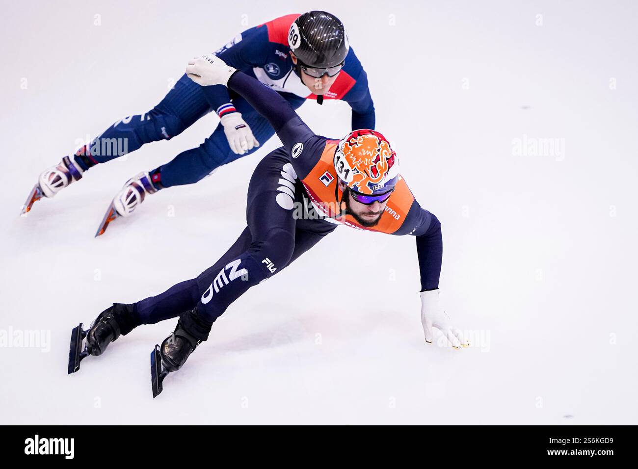 DRESDEN, GERMANY - JANUARY 17: Sjinkie Knegt of Netherlands and Tawan ...