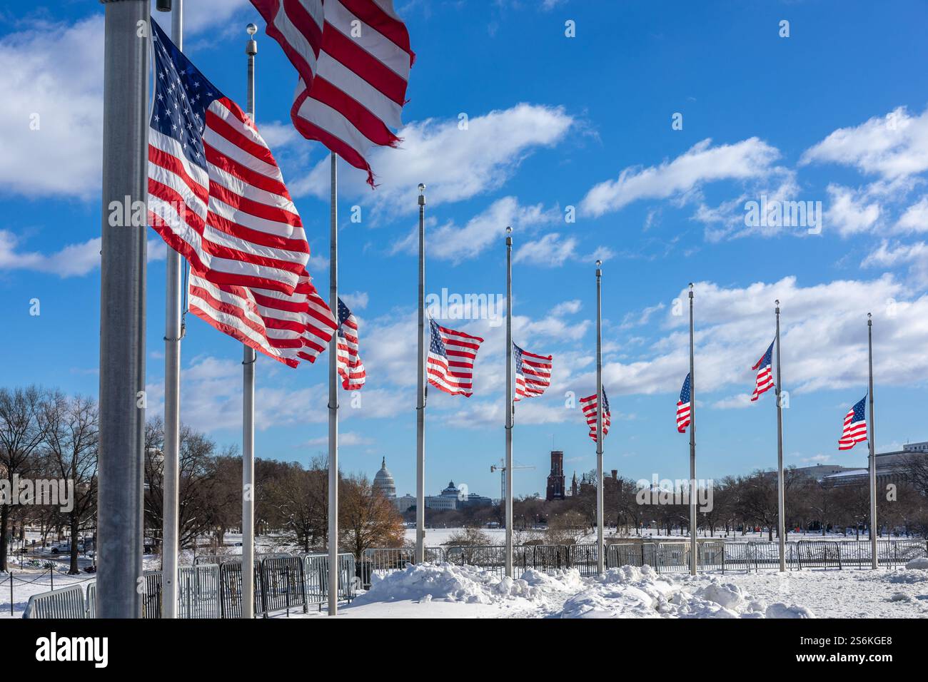 Flags at half-staff for the funeral of former President Jimmy Carter ...