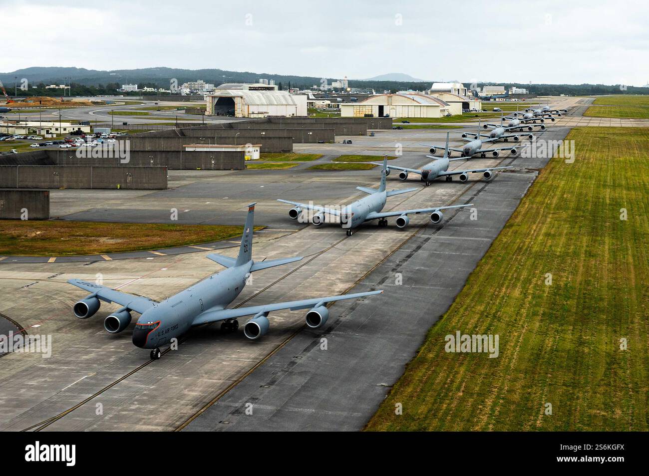 U.S. Air Force KC-135 Stratotankers assigned to the 909th Air Refueling ...