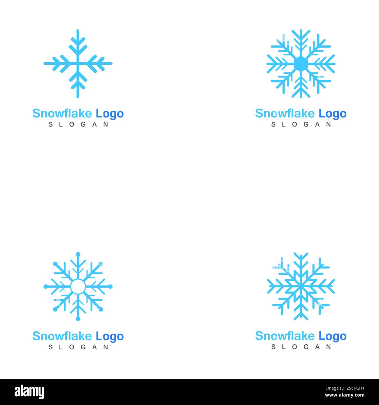Set of Snowflake icon Logo Template vector symbol design Stock Vector ...