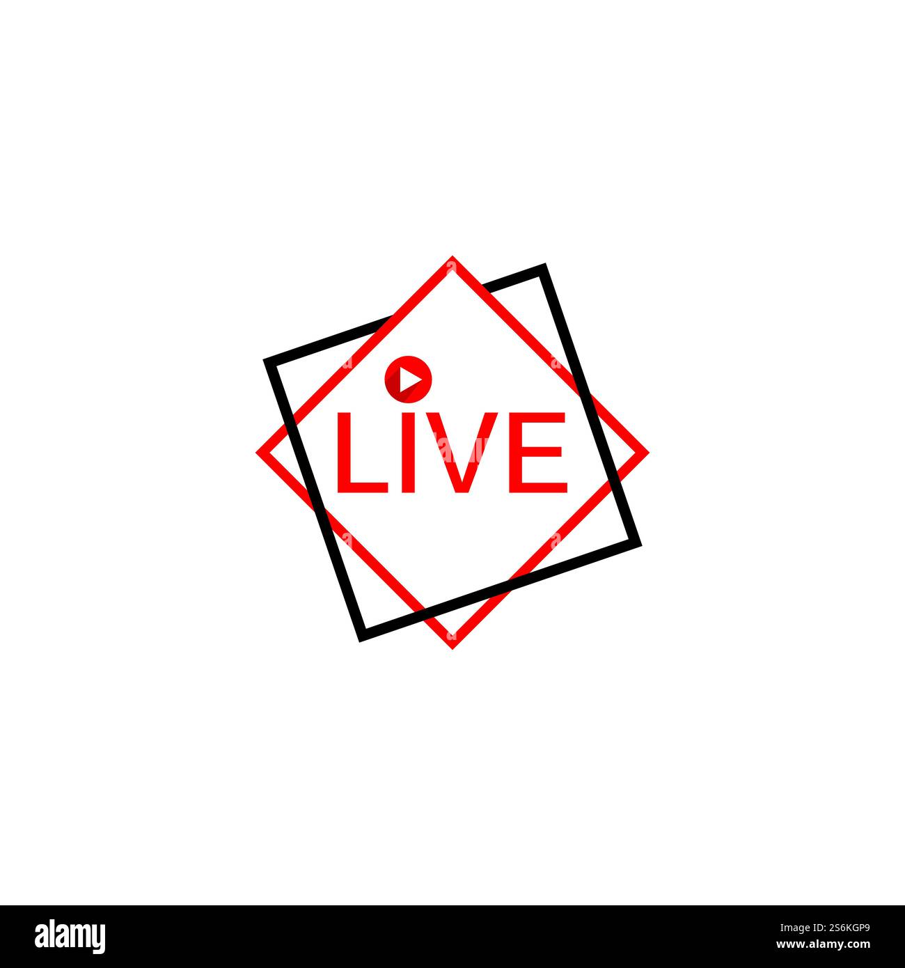 live streaming icon. Red symbol and button of live streaming ...
