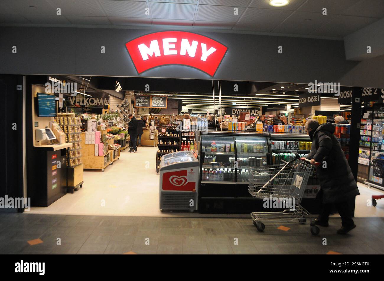 Copenhagen/ Denmark/17 JANUAAARY 2025/ Meny grocery store in danish ...