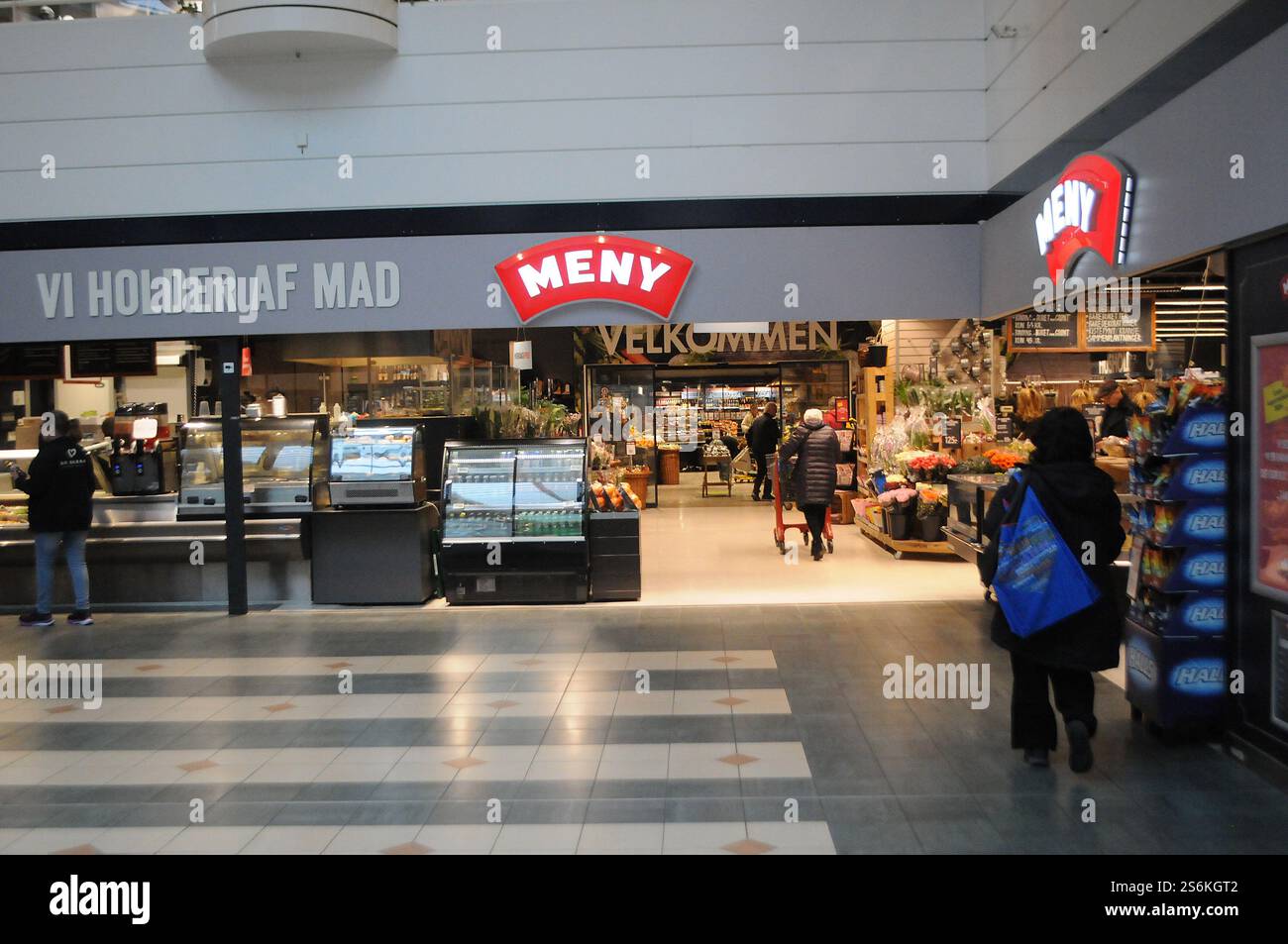 Copenhagen/ Denmark/17 JANUAAARY 2025/ Meny grocery store in danish ...
