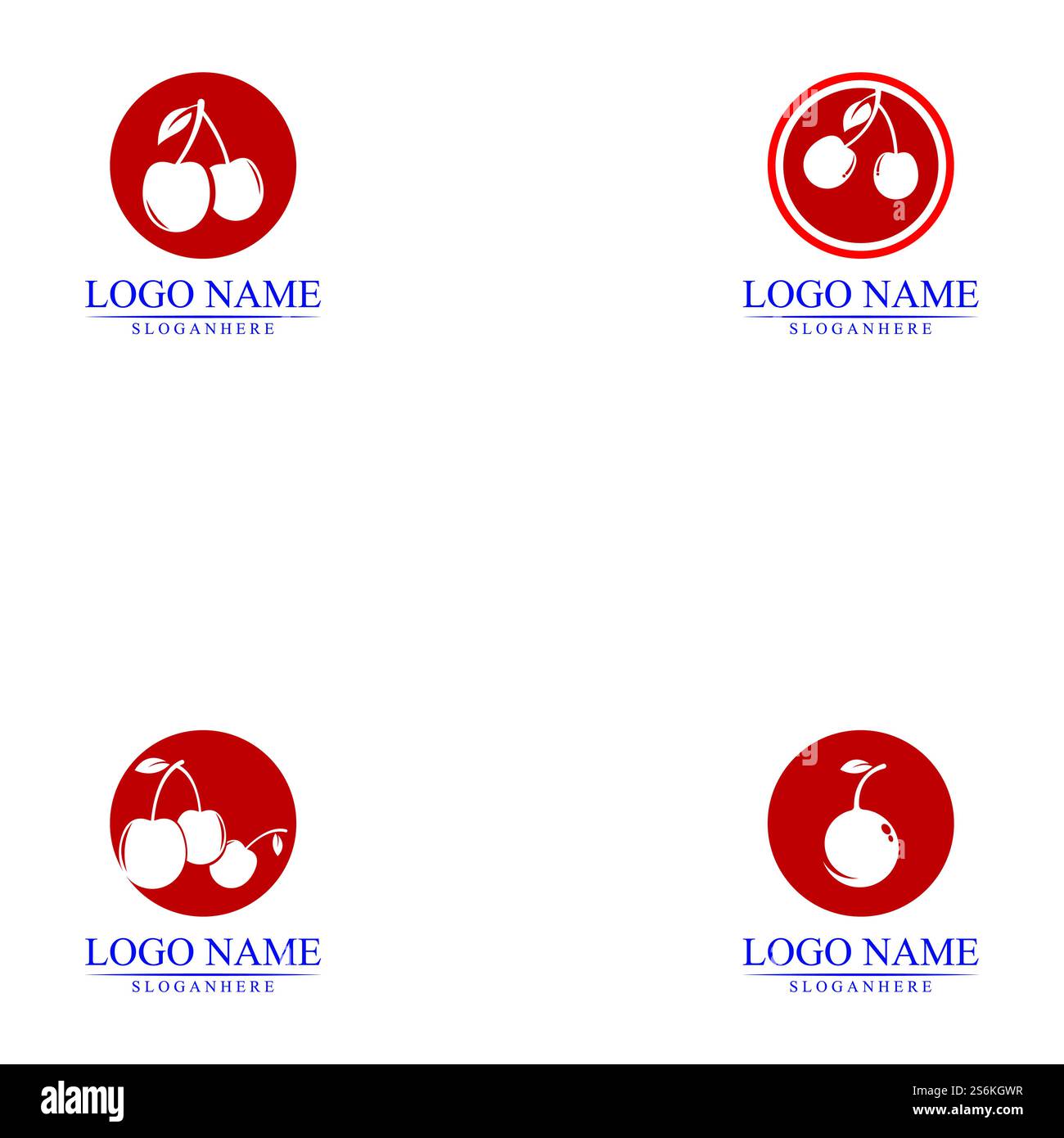 Set of Cherry logo design template. vector illustration Stock Vector ...