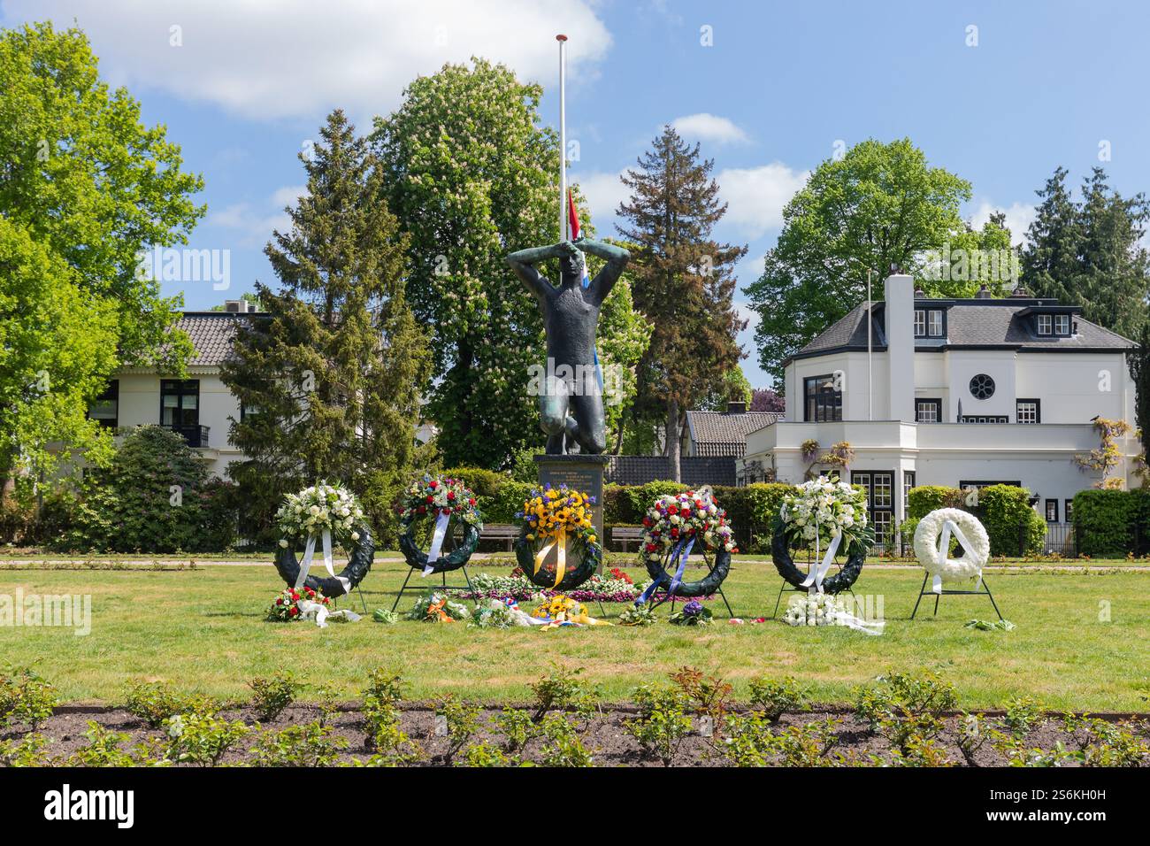 Dutch National Remembrance Day. Wreaths of the army, churches and ...