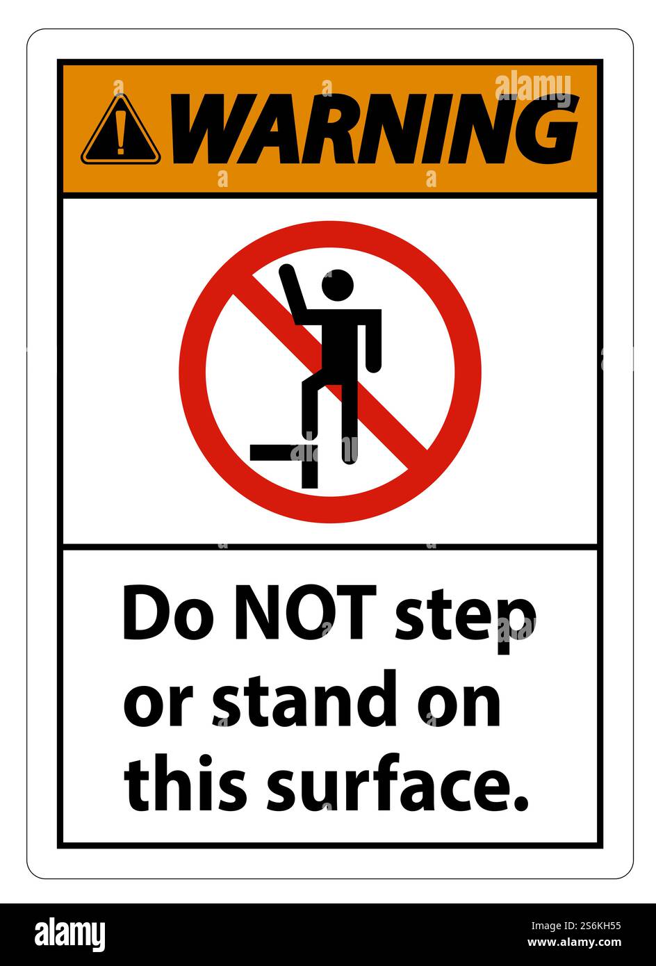 Warning sign do not step or stand on this surface Stock Vector Image ...