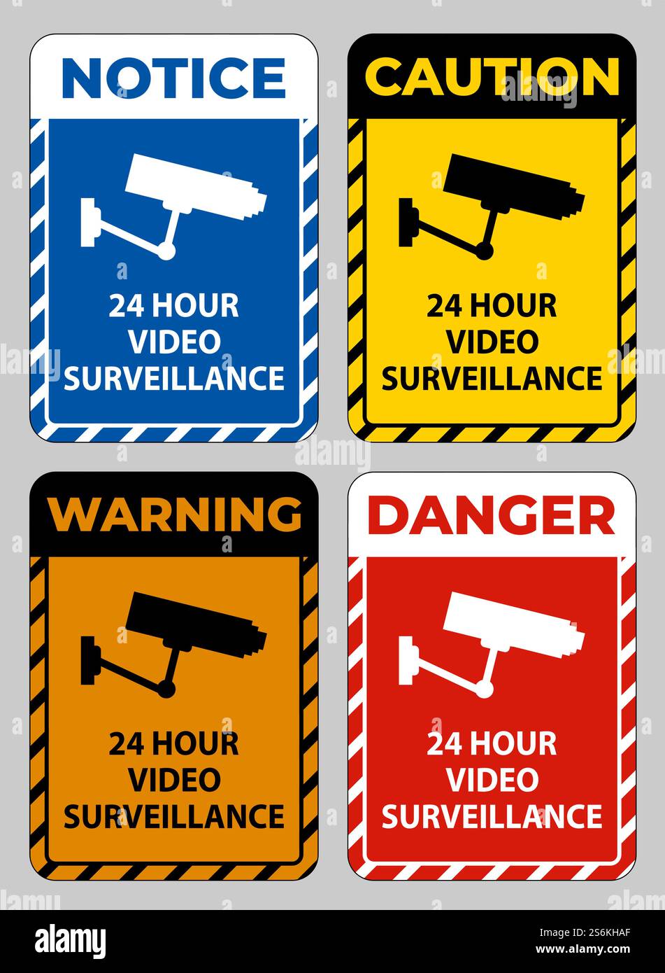 CCTV 24 Hour Video Surveillance Sign Stock Vector Image & Art - Alamy