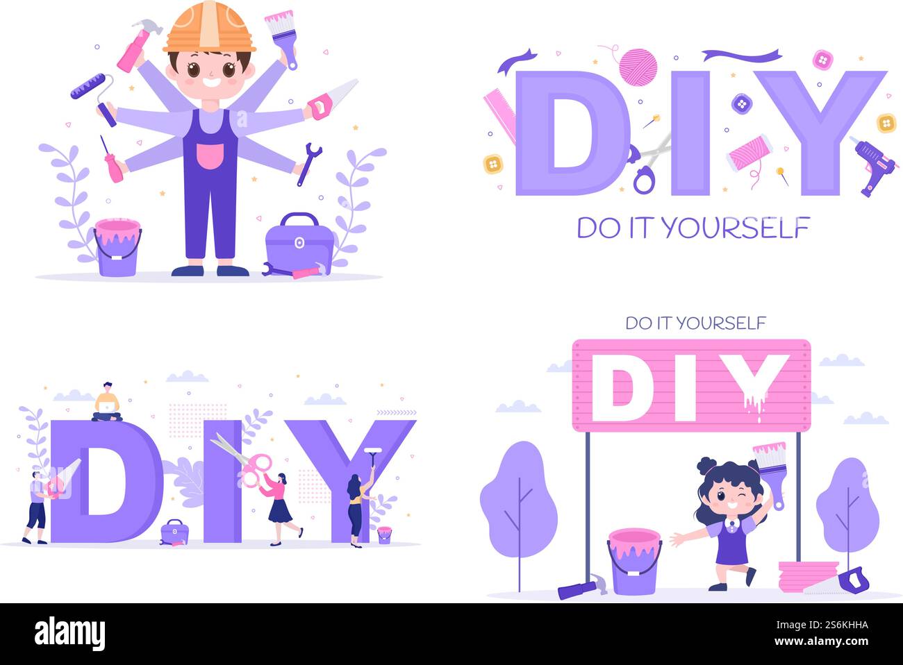 DIY Tools Do It Yourself Background Illustration For Home Renovation ...