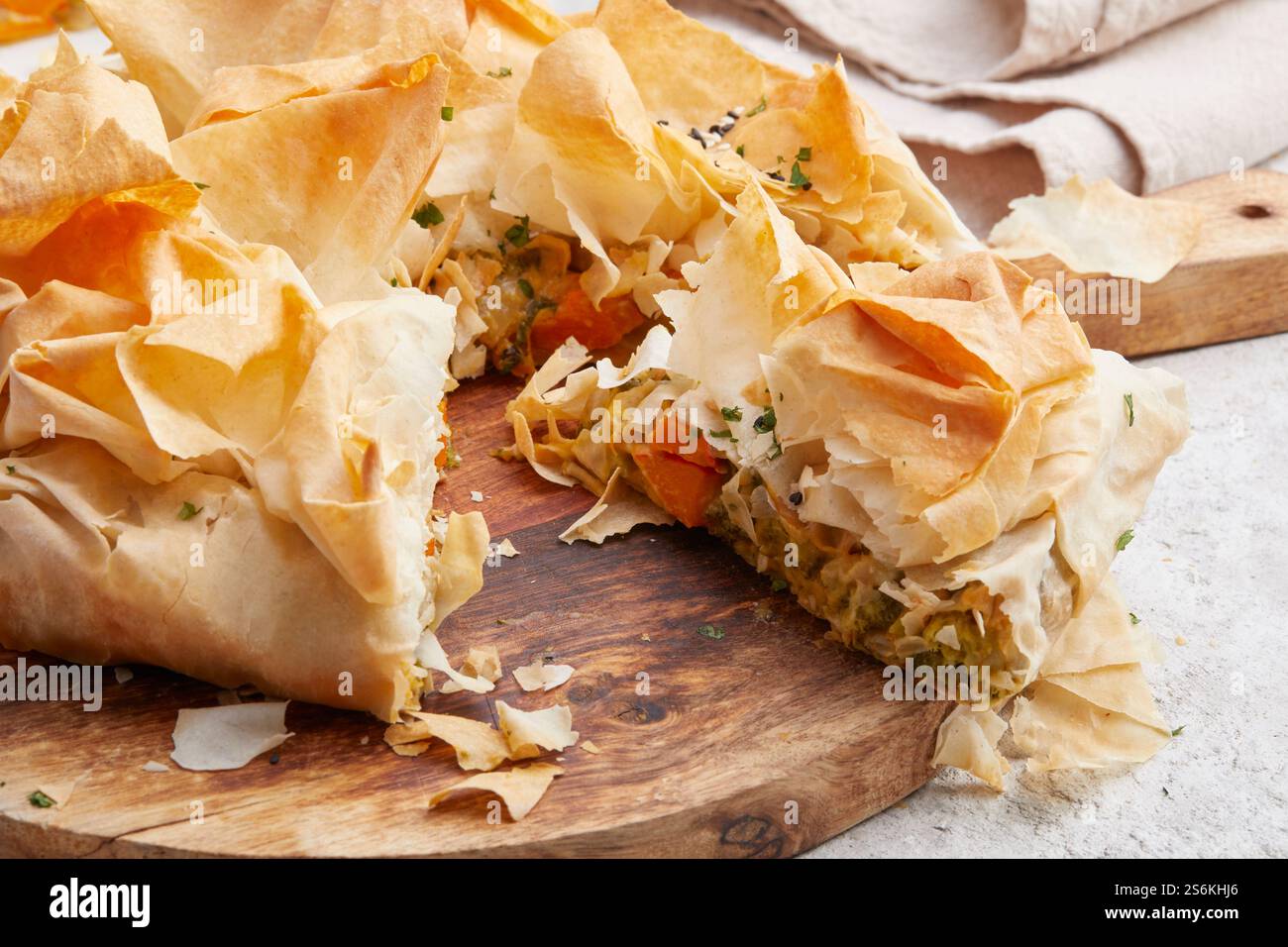 Pumpkin and Filo Pastry Bake Stock Photo - Alamy