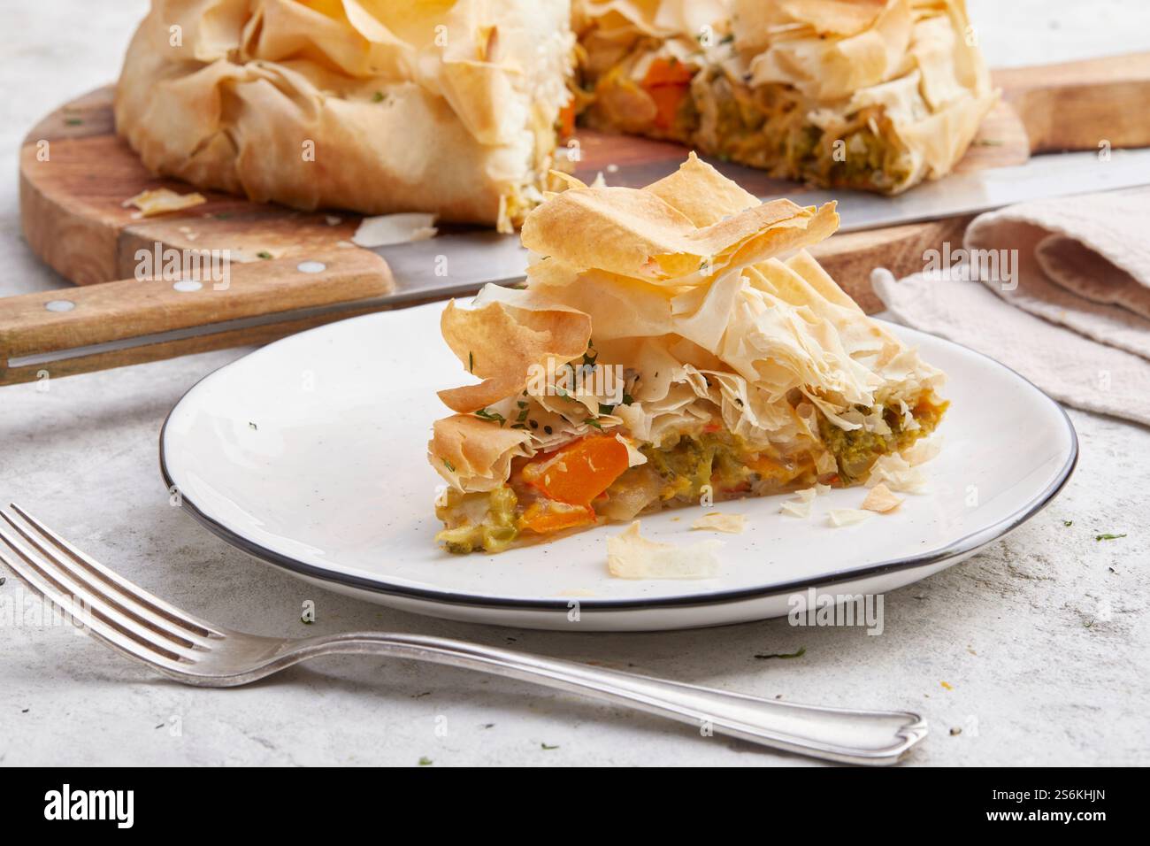 Pumpkin and Filo Pastry Bake Stock Photo - Alamy