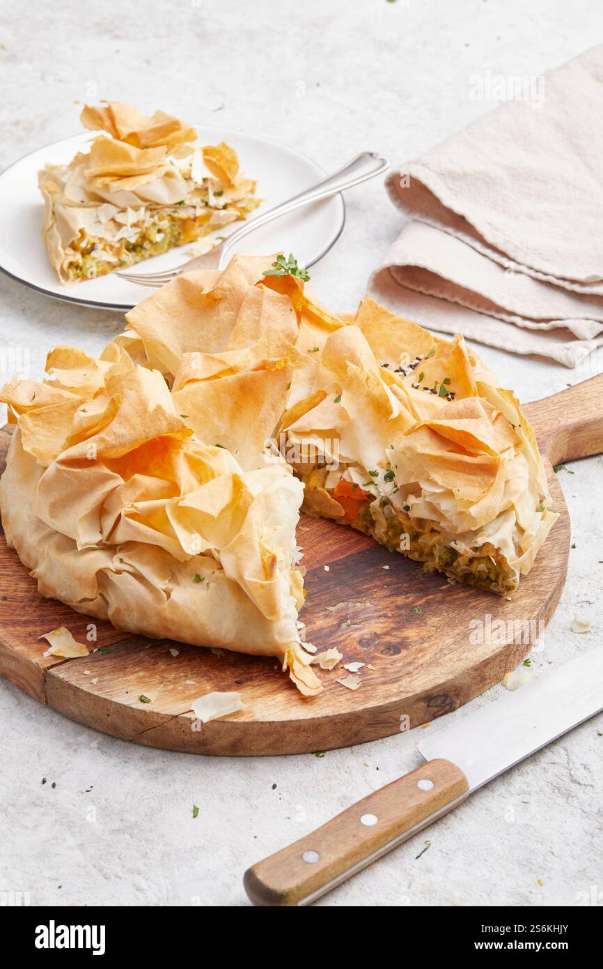 Pumpkin and Filo Pastry Bake Stock Photo - Alamy