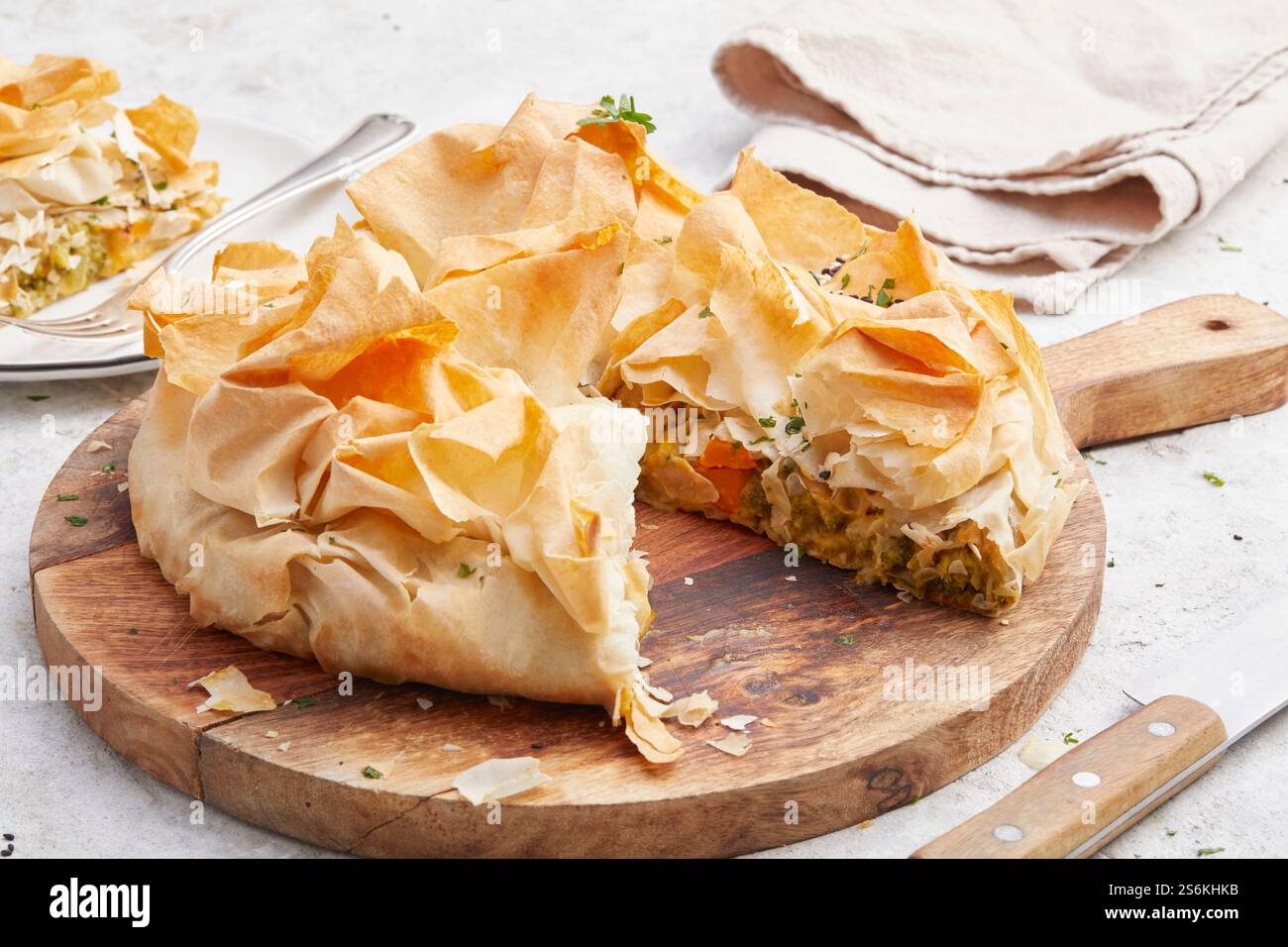 Pumpkin and Filo Pastry Bake Stock Photo - Alamy