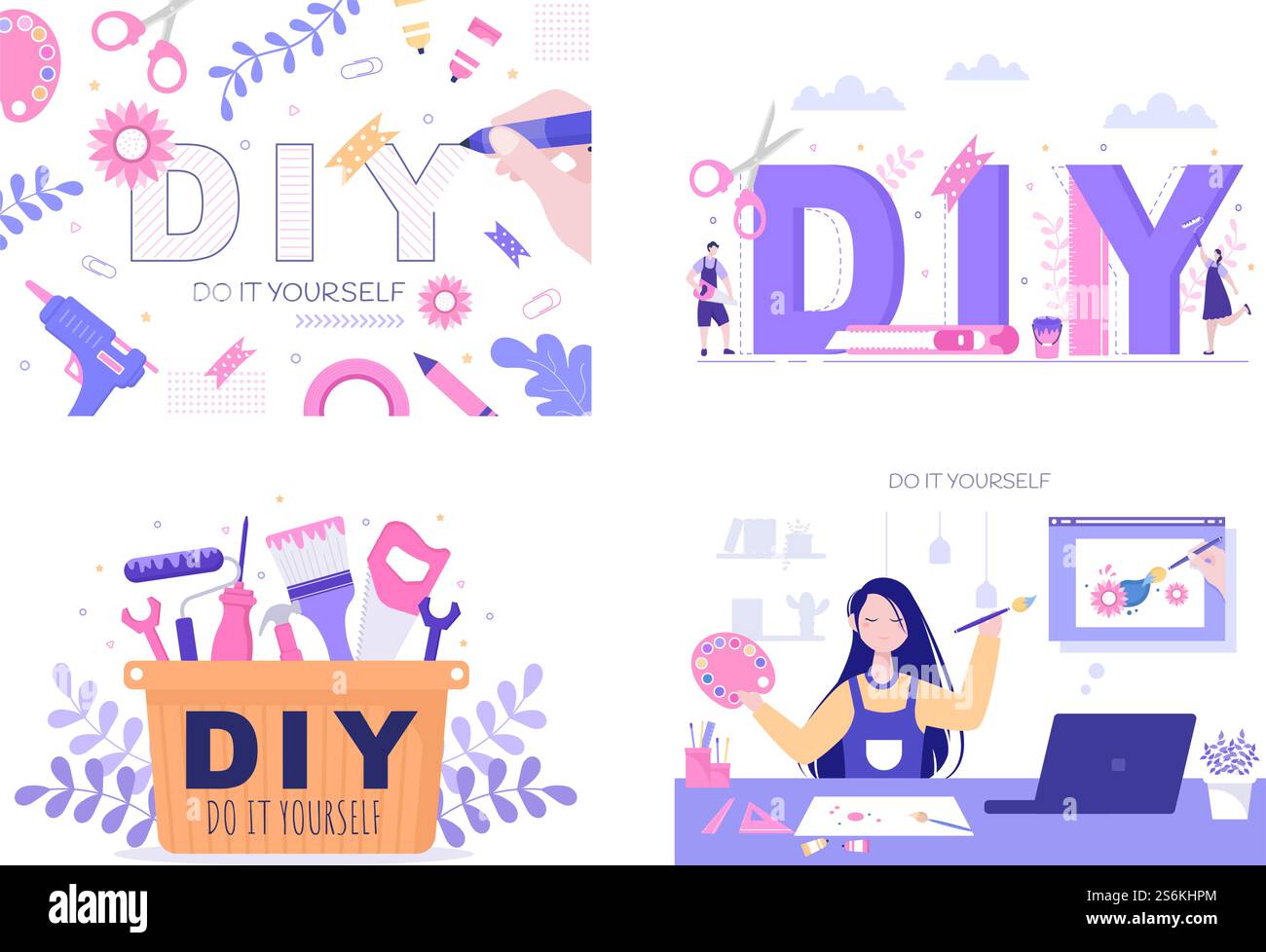 DIY Tools Do It Yourself Background Illustration For Home Renovation ...