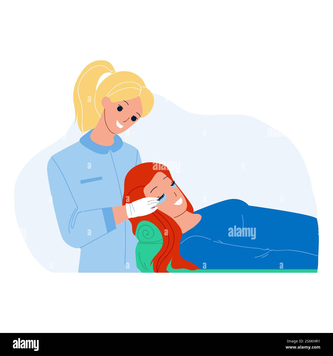 Eyelashes Extension Procedure Make Stylist Vector. Eyelashes Extension ...