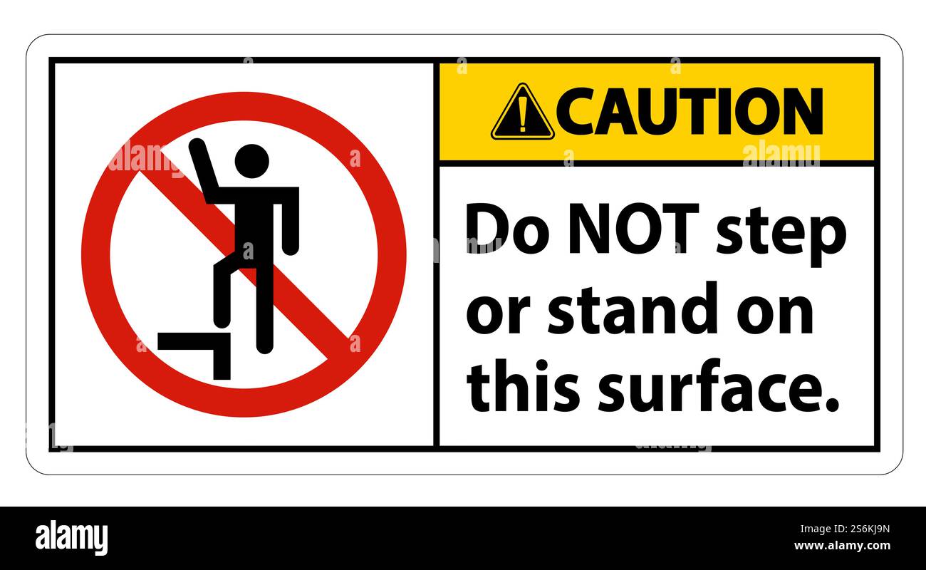 Caution climb sign on Cut Out Stock Images & Pictures - Alamy