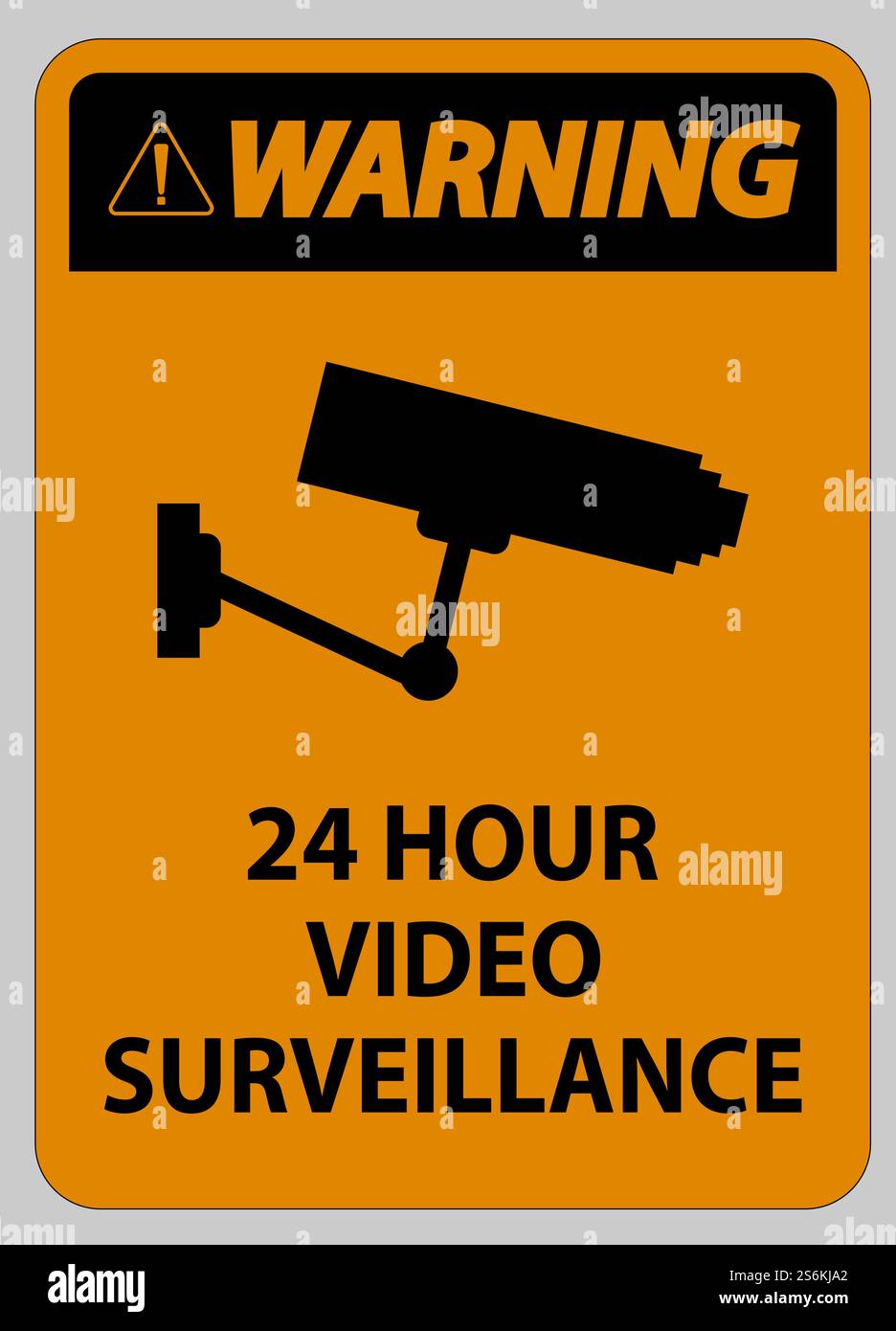 Warning Sign CCTV 24 Hour Video Surveillance Stock Vector Image & Art ...